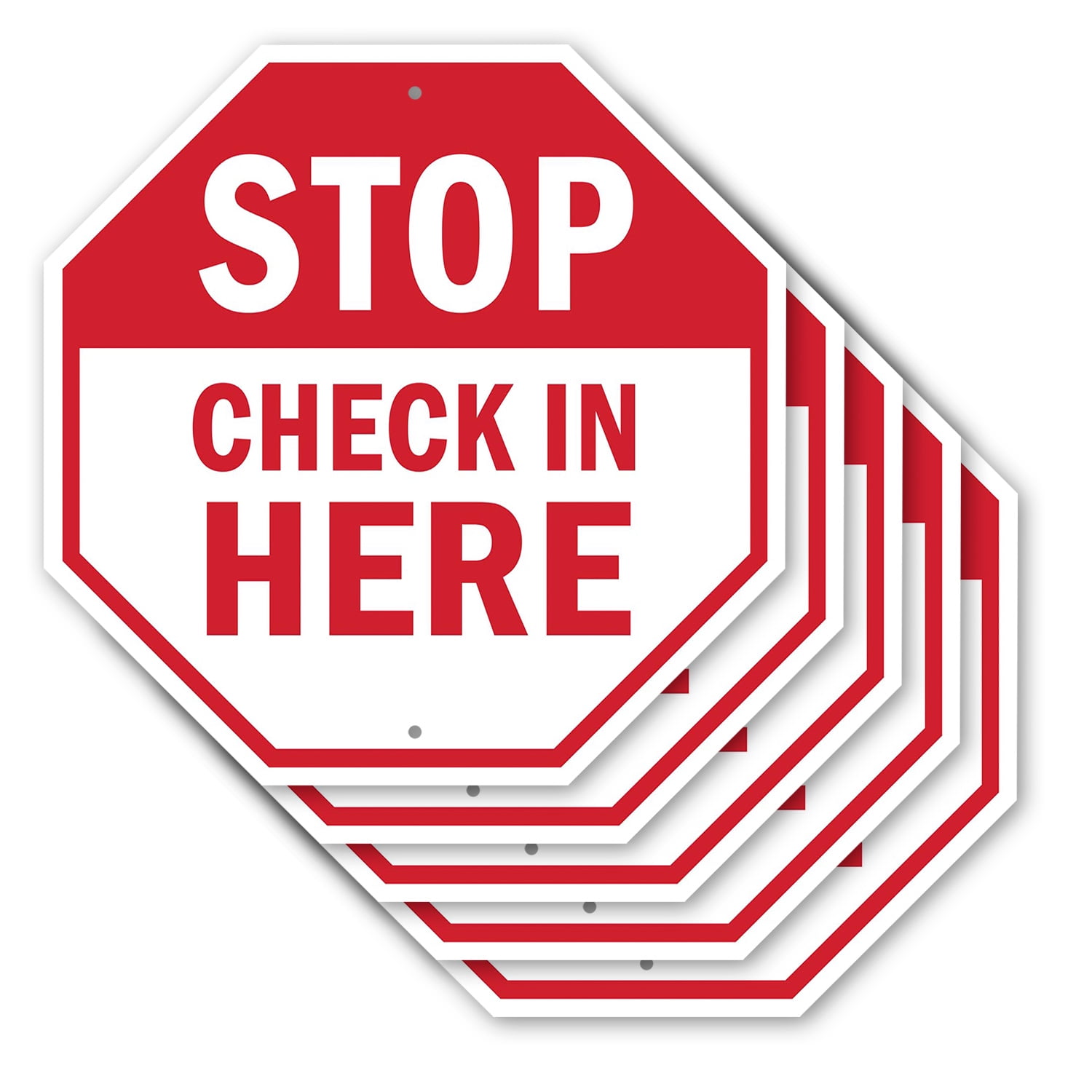 Stop Check in Here (5 Pack) 10 inch X 10 inch Octagon Rust Free ...
