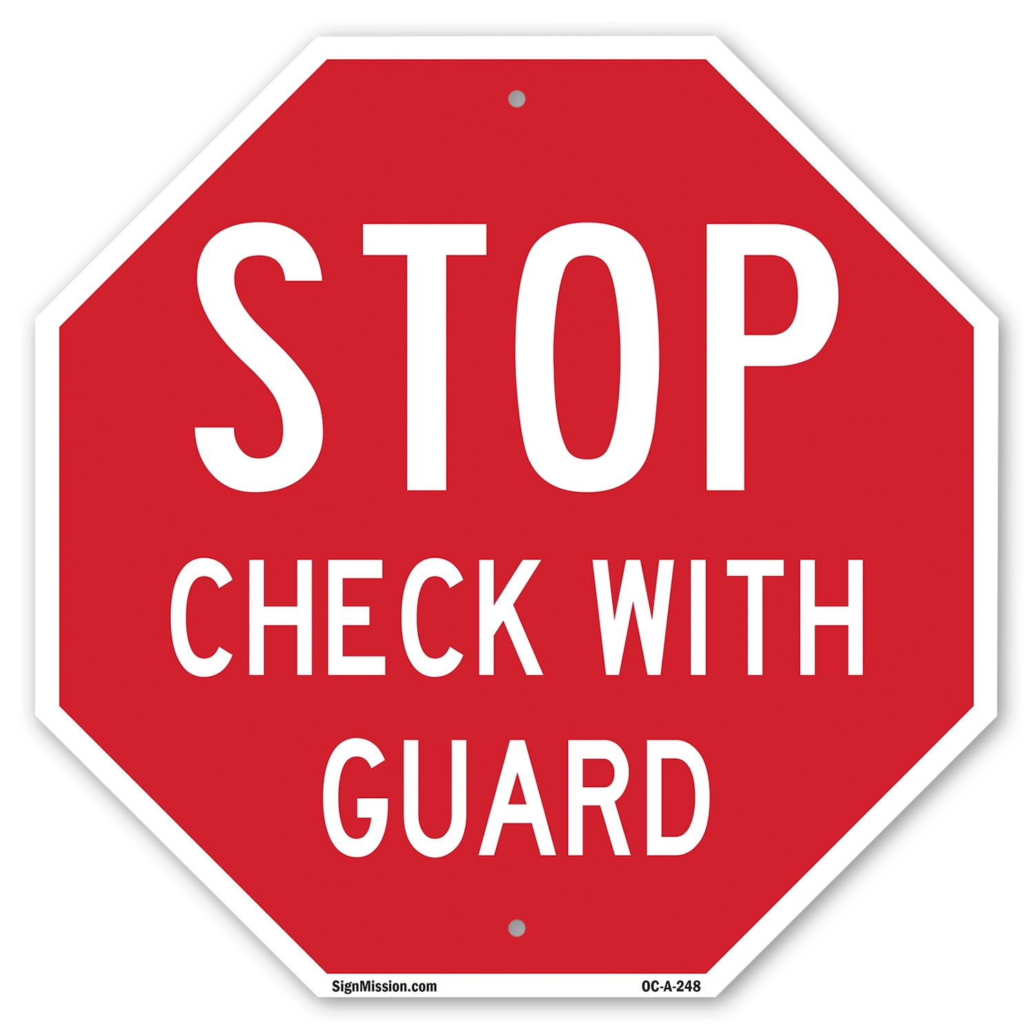 Stop Check with Guard 10 inch X 10 inch Octagon Rust Free Aluminum ...
