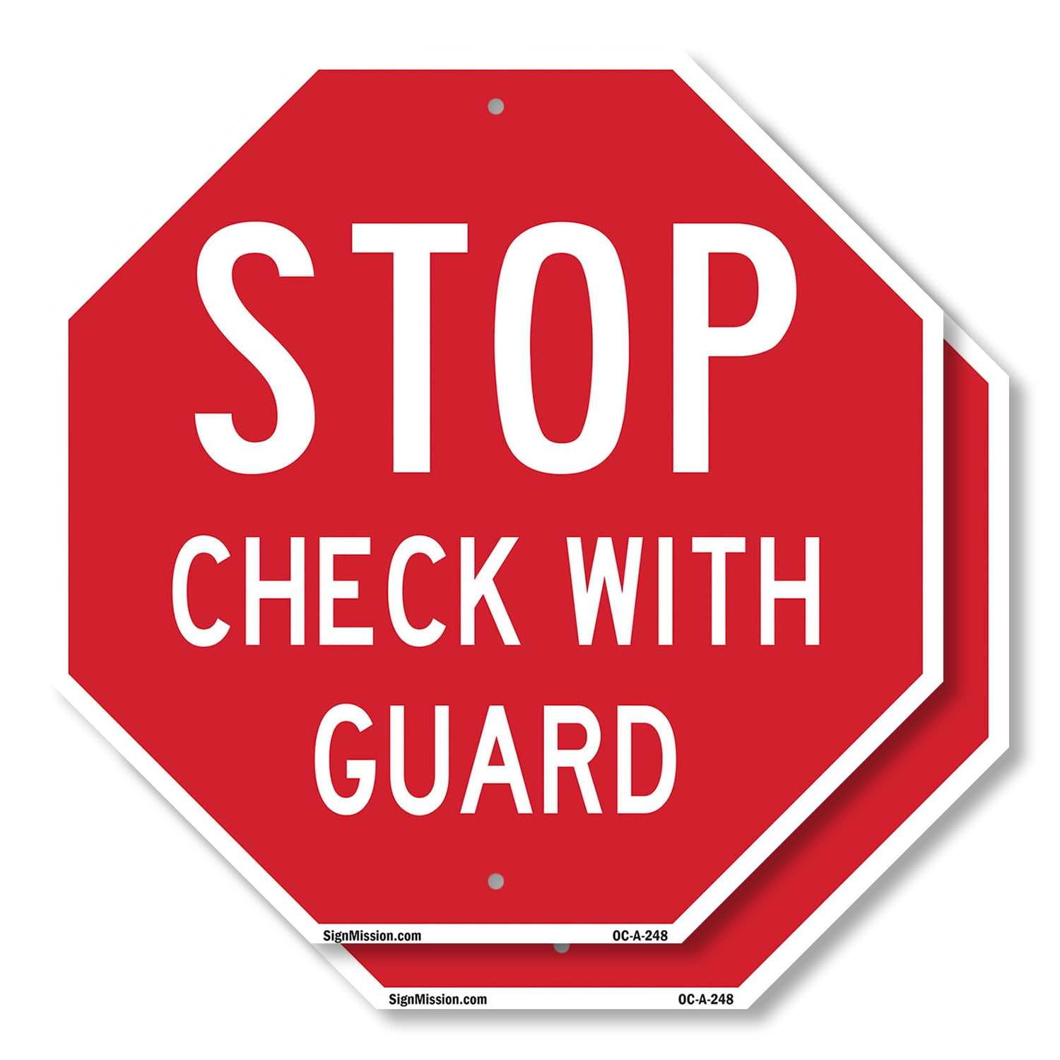 Stop Check with Guard (2 Pack) 18 inch X 18 inch Octagon Plastic Sign ...