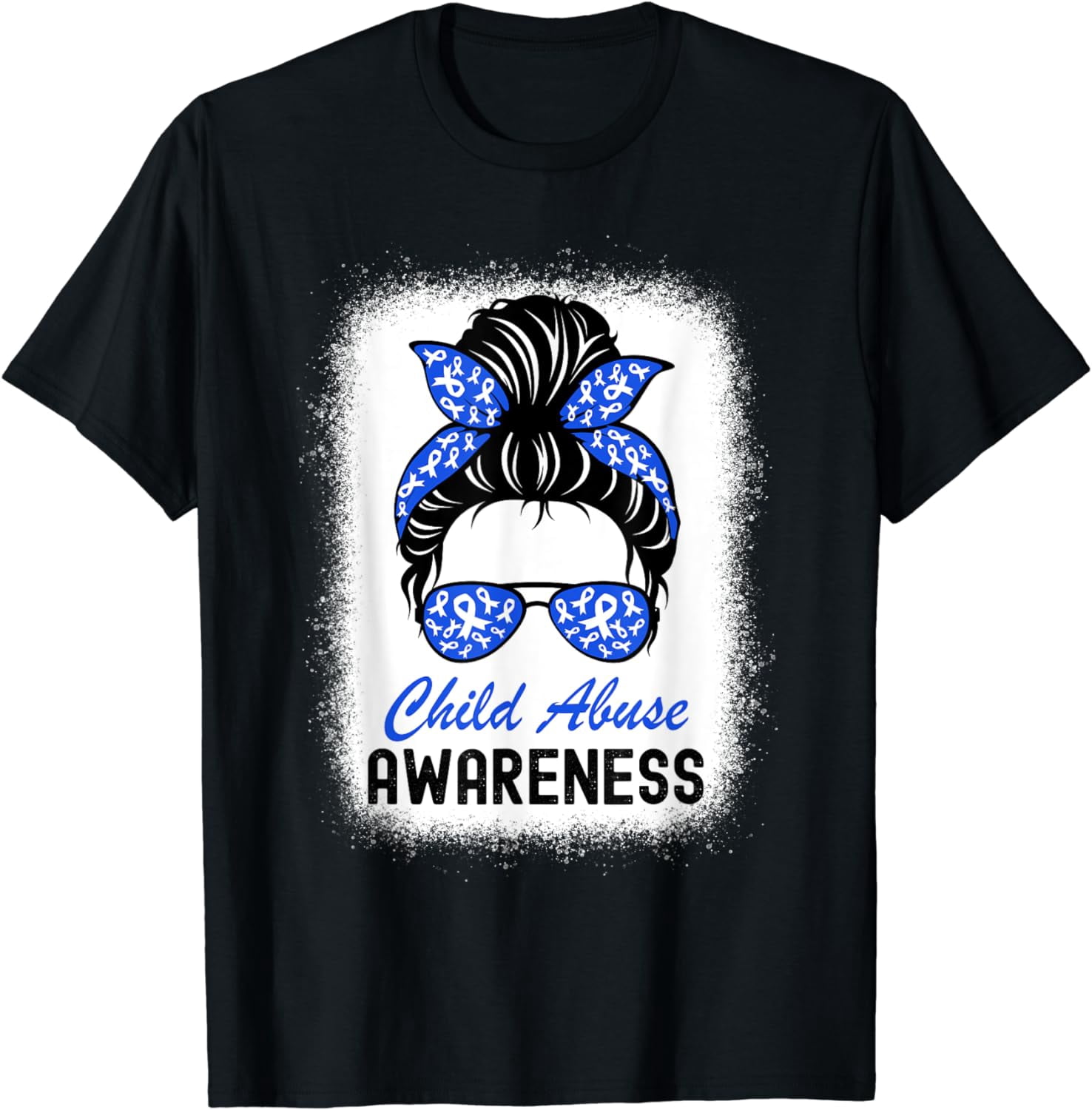 Stop Child Abuse, Child Abuse Prevention awareness Messy Bun T-Shirt ...