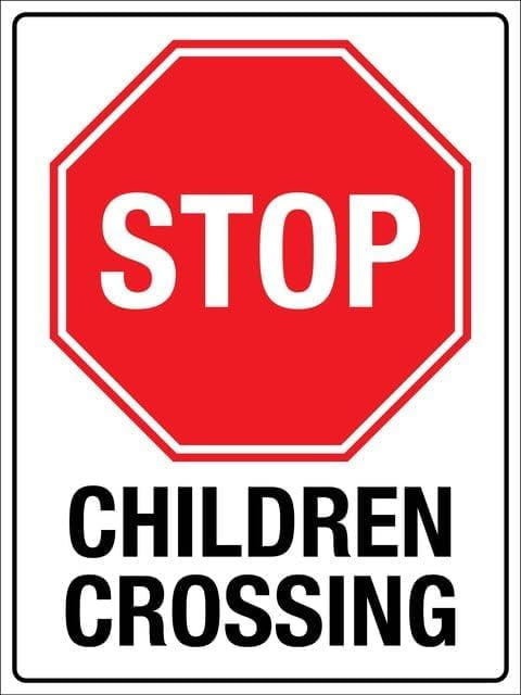 Stop Children Crossing Sign Metal 12"X8" Rust Free Aluminum,Indoor ...