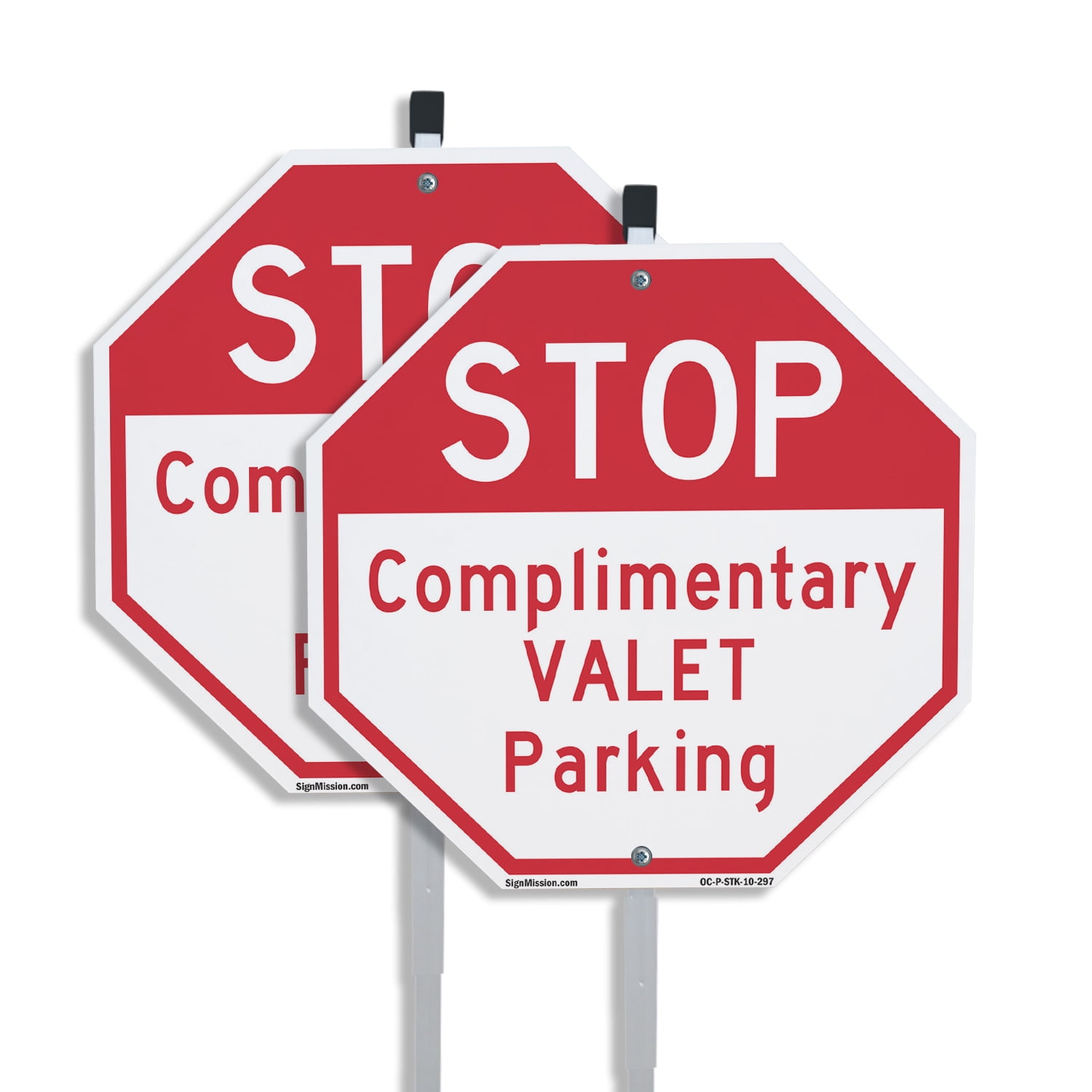 Stop Complimentary Valet Parking (2 Pack) 10 inch X 10 inch Octagon ...