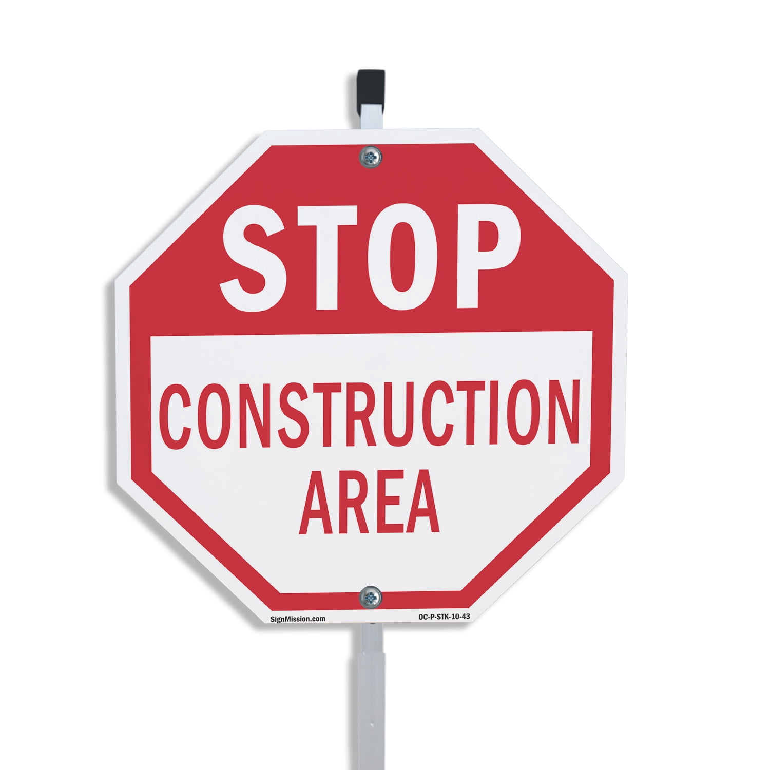 Stop Construction Area 10 inch X 10 inch Octagon Plastic Sign with ...