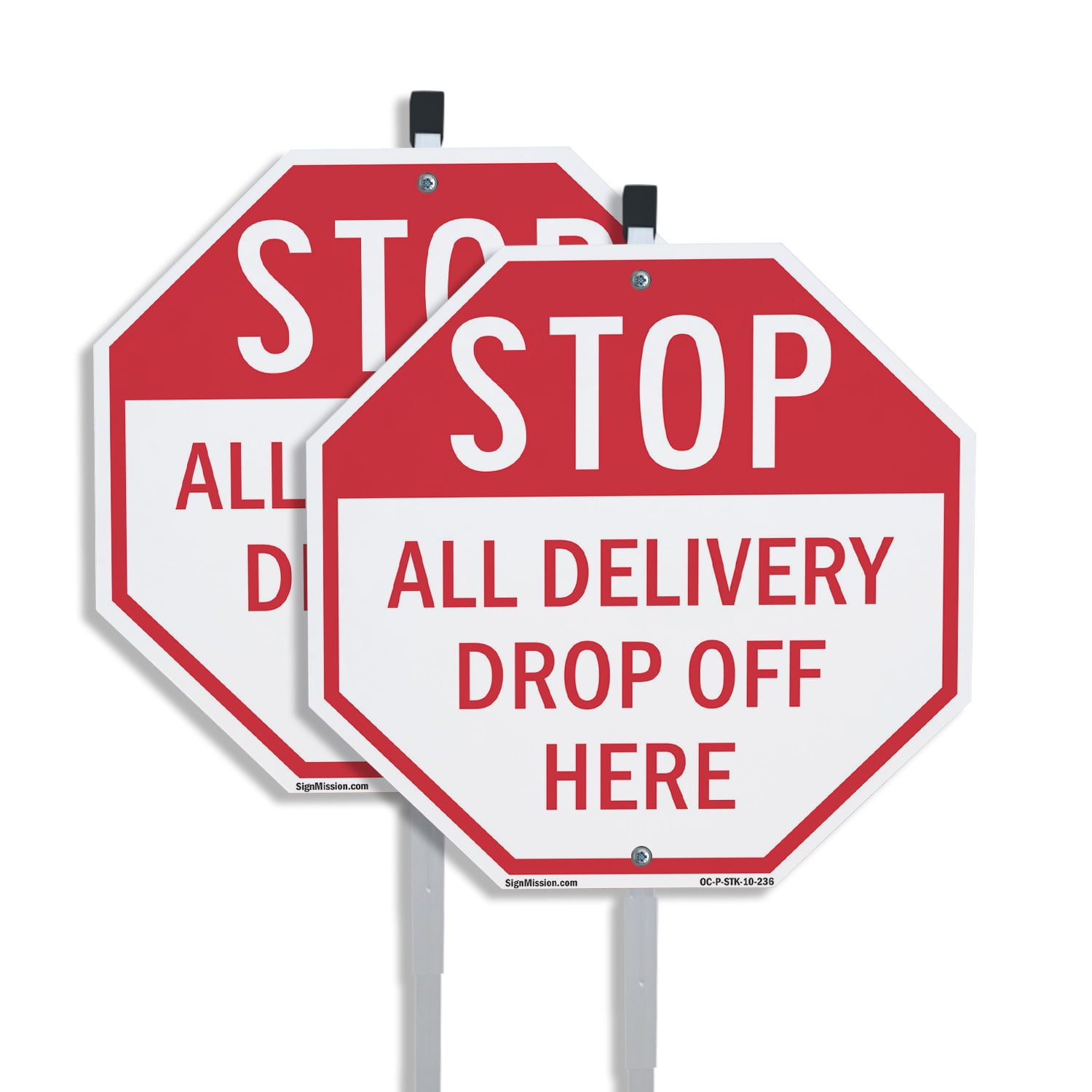 Stop All Delivery Drop Off Here (2 Pack) 10 inch X 10 inch Octagon ...