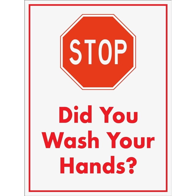 Stop Did You Wash Your Hands Sign Metal Tin Sign 8x12 Inches Caution ...