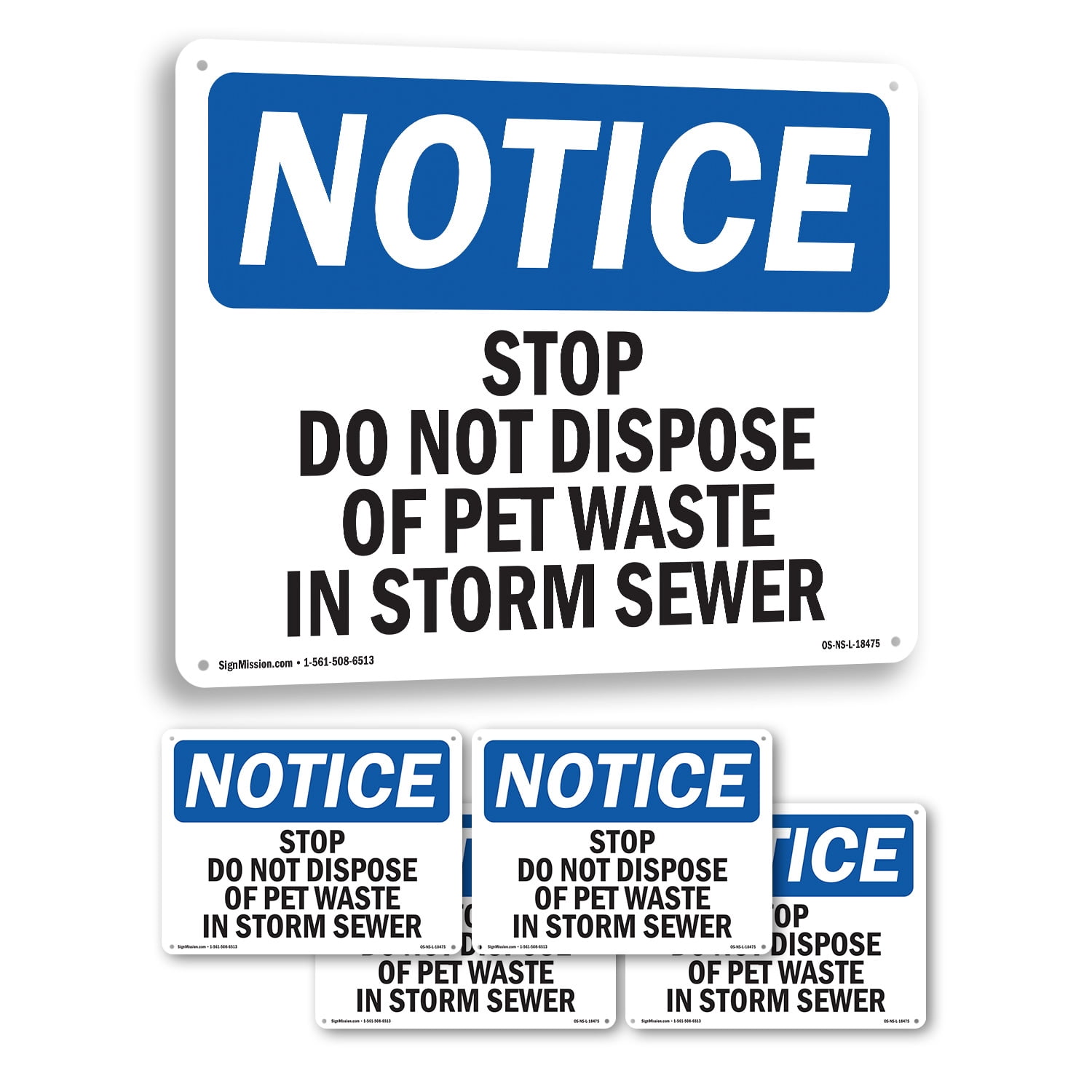 Stop Do Not Dispose Of Pet Waste In Storm Sewer OSHA Notice Rigid ...
