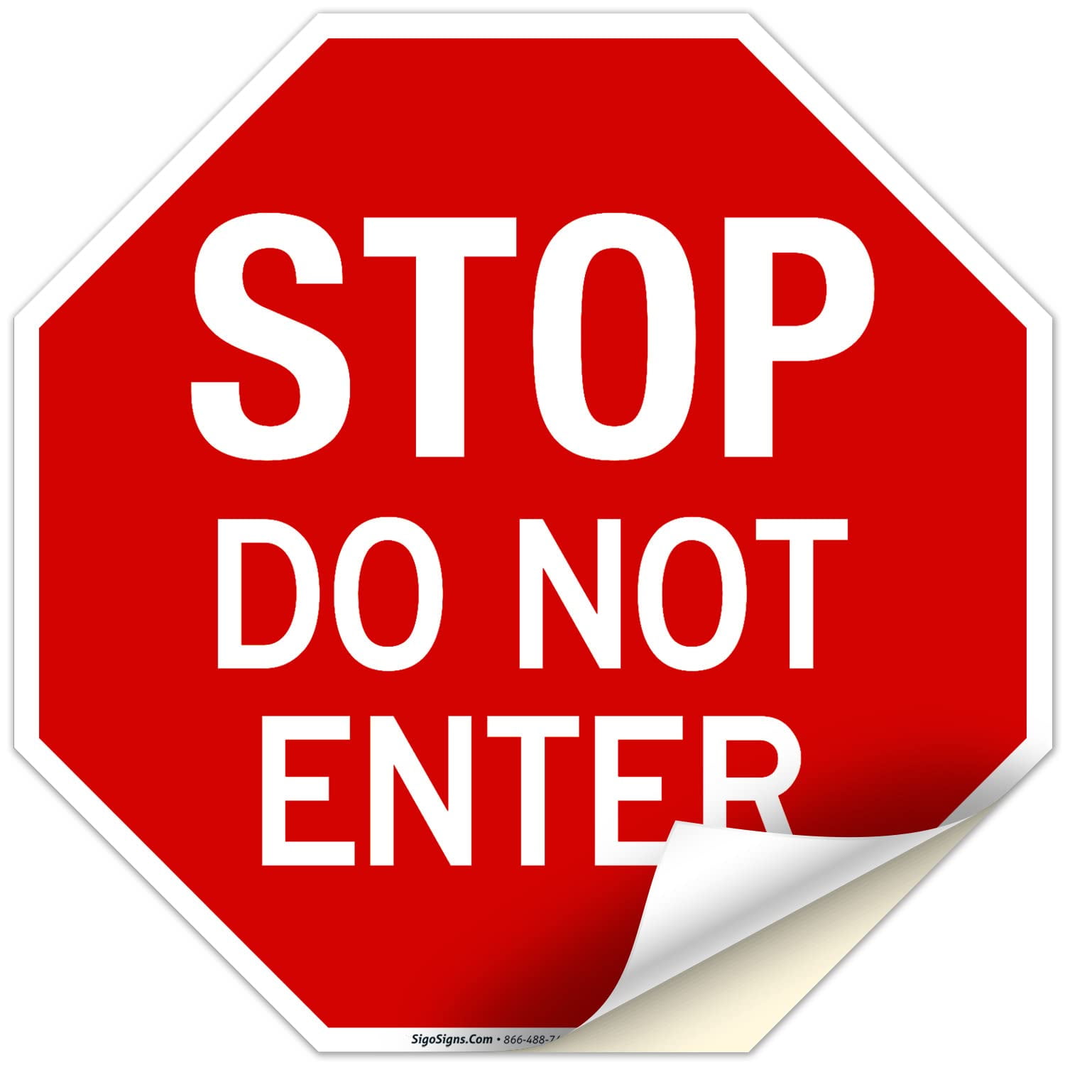 Stop Do Not Enter Sign, 12x12 Inches, 4 Mil Vinyl Decal Stickers UV ...