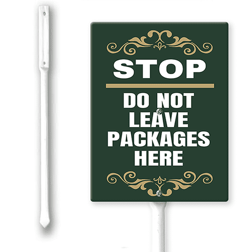 Stop Do Not Leave Packages Here Sign with Stake 4.6 x 6 inch Aluminum ...