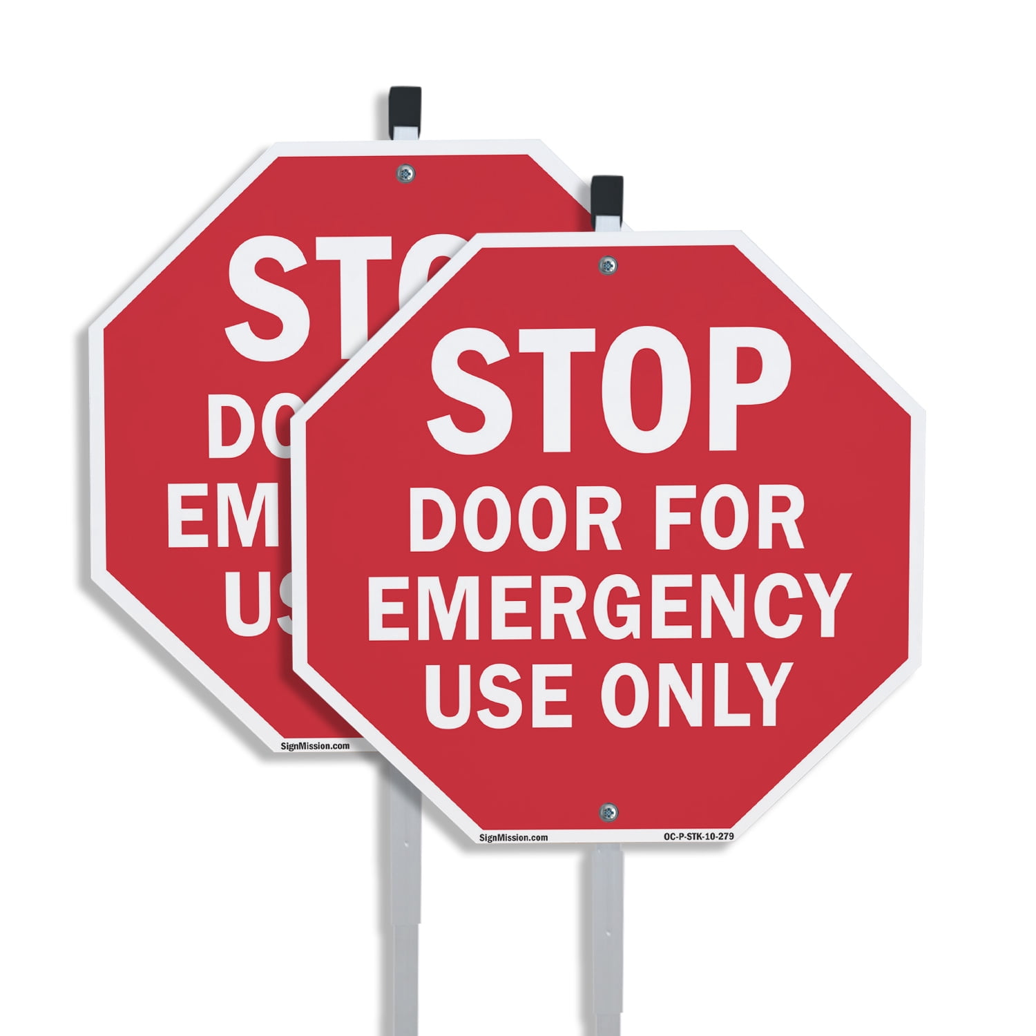 Stop Door for Emergency Use Only (2 Pack) 10 inch X 10 inch Octagon ...
