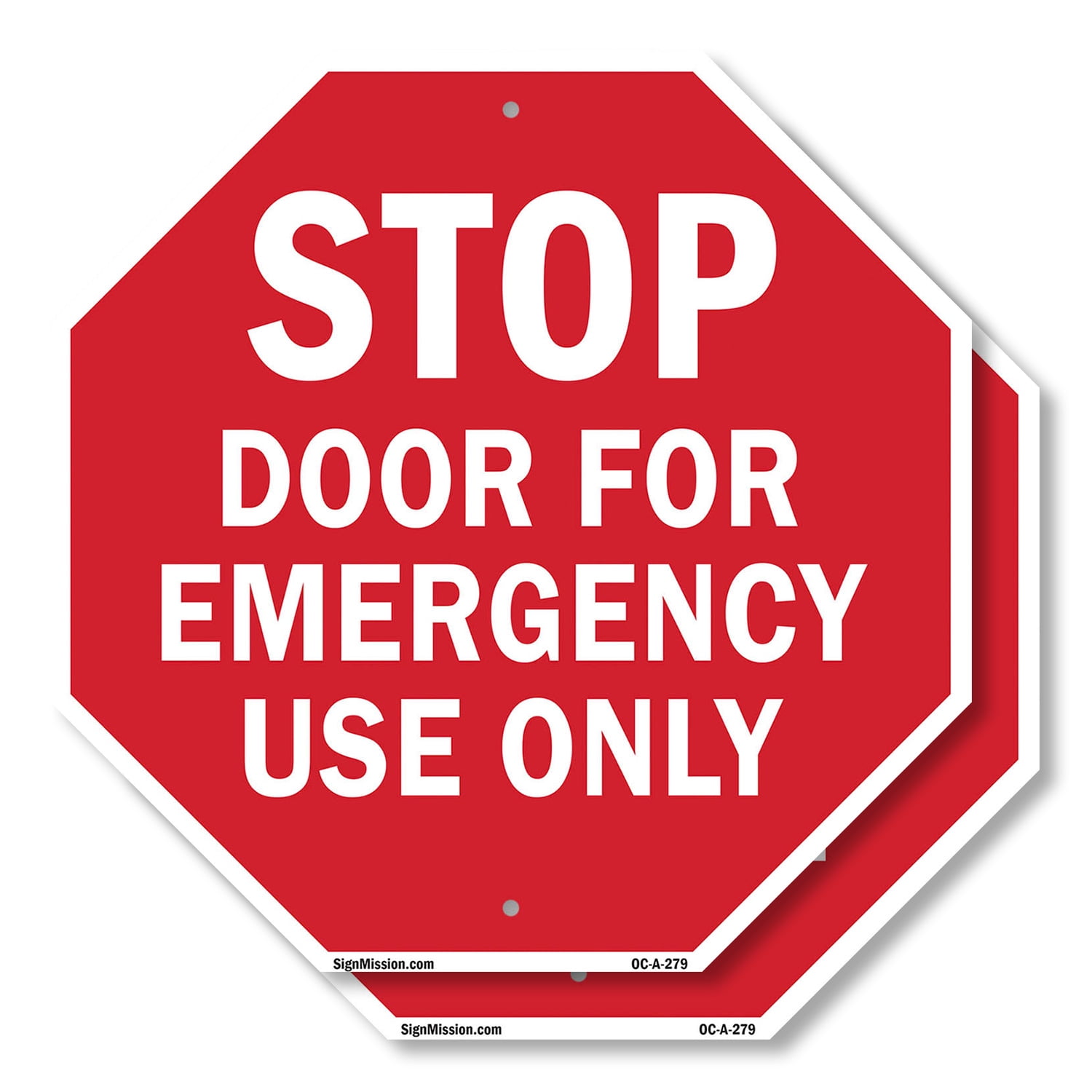 Stop Door for Emergency Use Only (2 Pack) 6 inch X 6 inch Octagon ...