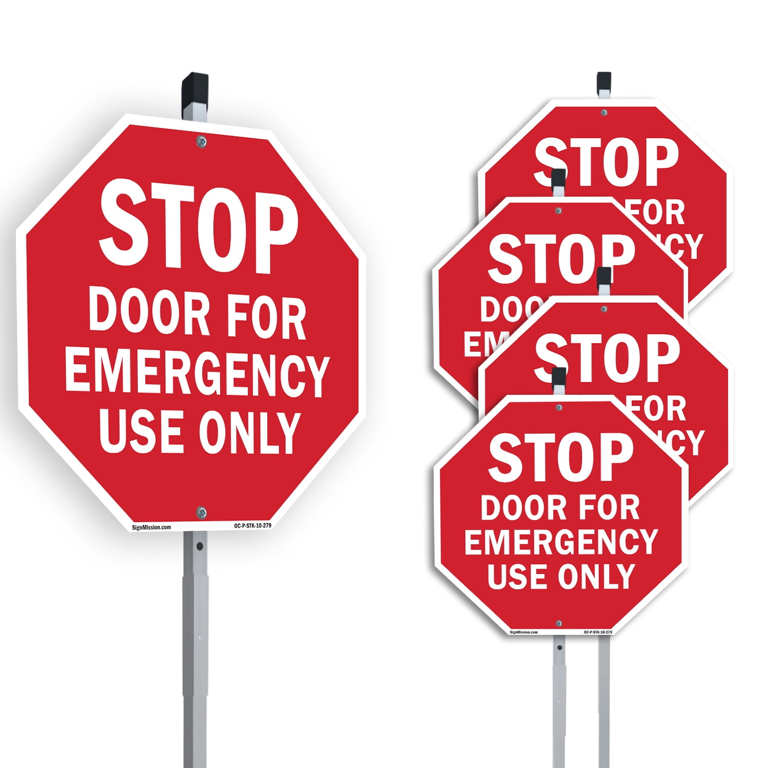 Stop Door for Emergency Use Only (5 Pack) 10 inch X 10 inch Octagon ...