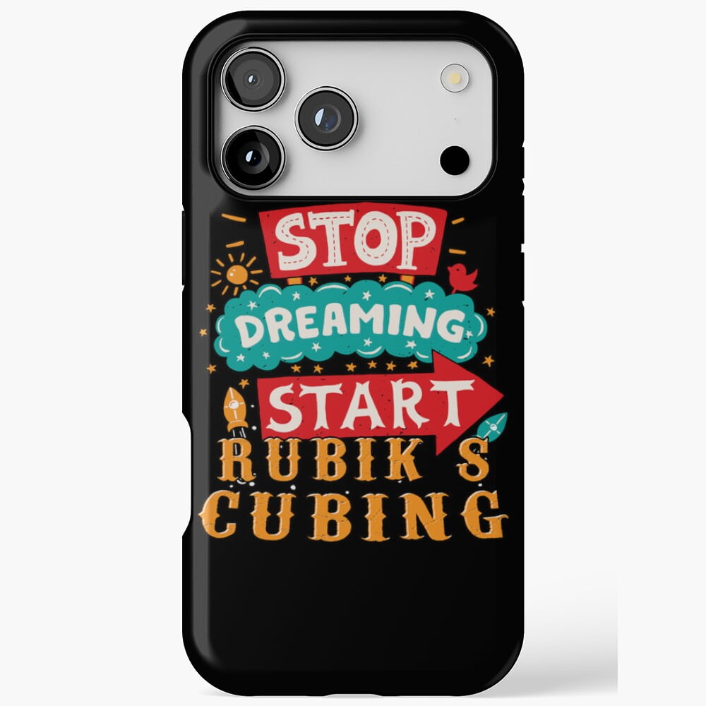 Stop Dreaming Start Cubing Quote Cartoon Protective and Compatible ...