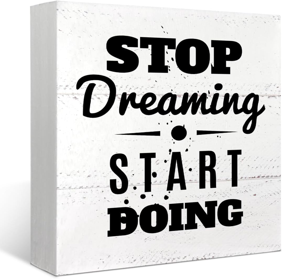 Stop Dreaming,Start Doing Inspirational Table Wood Box Sign ...