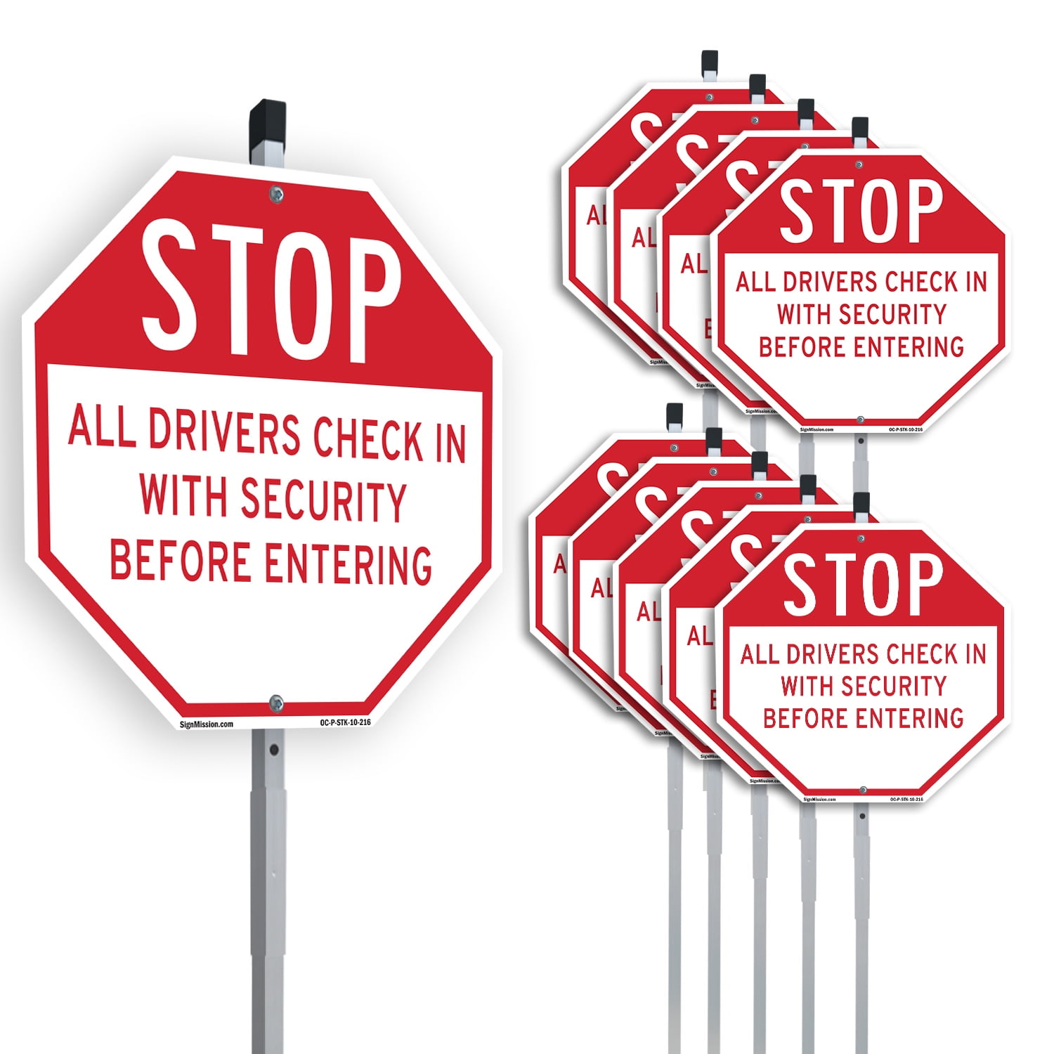 Stop All Drivers Check in With Security Before Entering (10 Pack) 10 ...