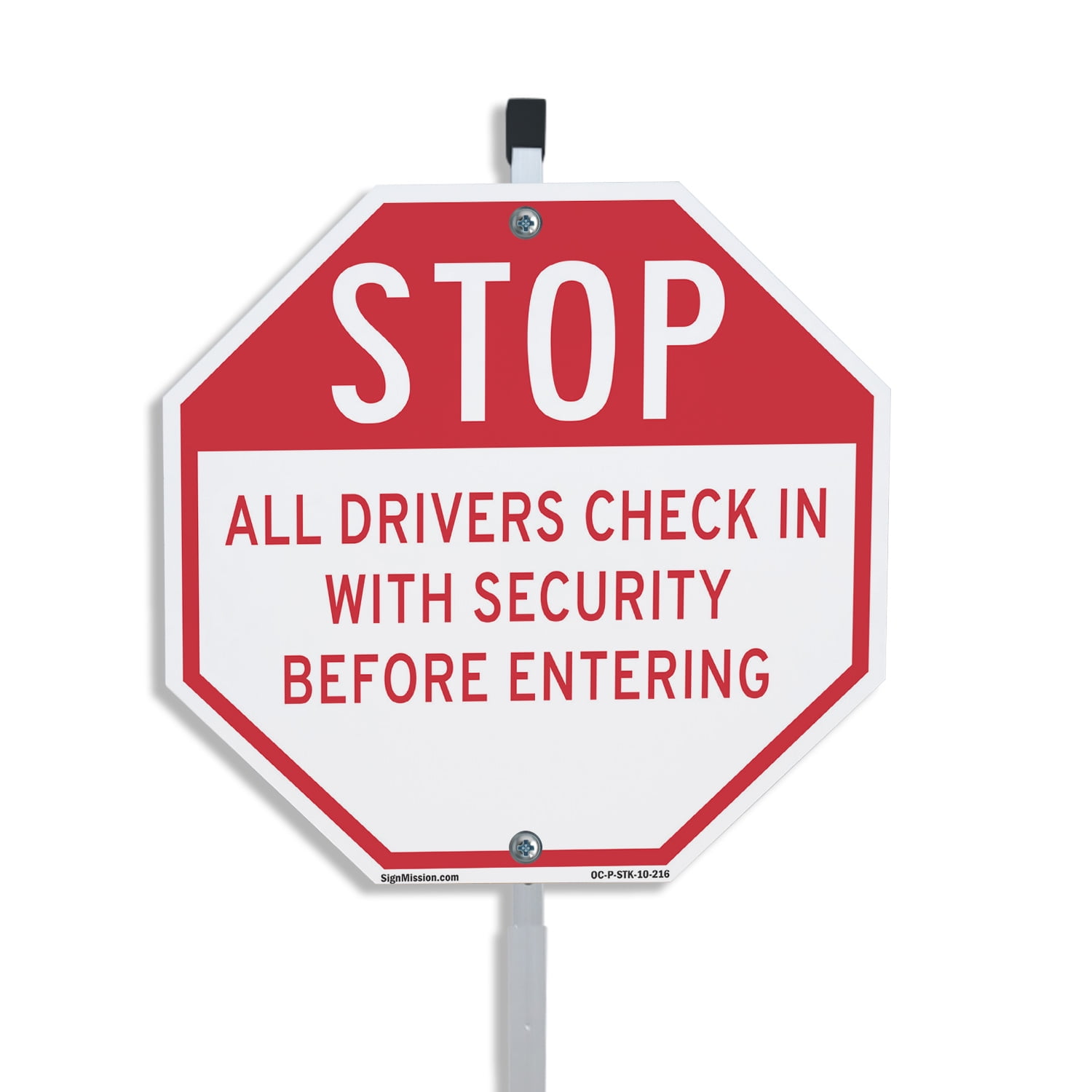 Stop All Drivers Check in With Security Before Entering 10 inch X 10 ...