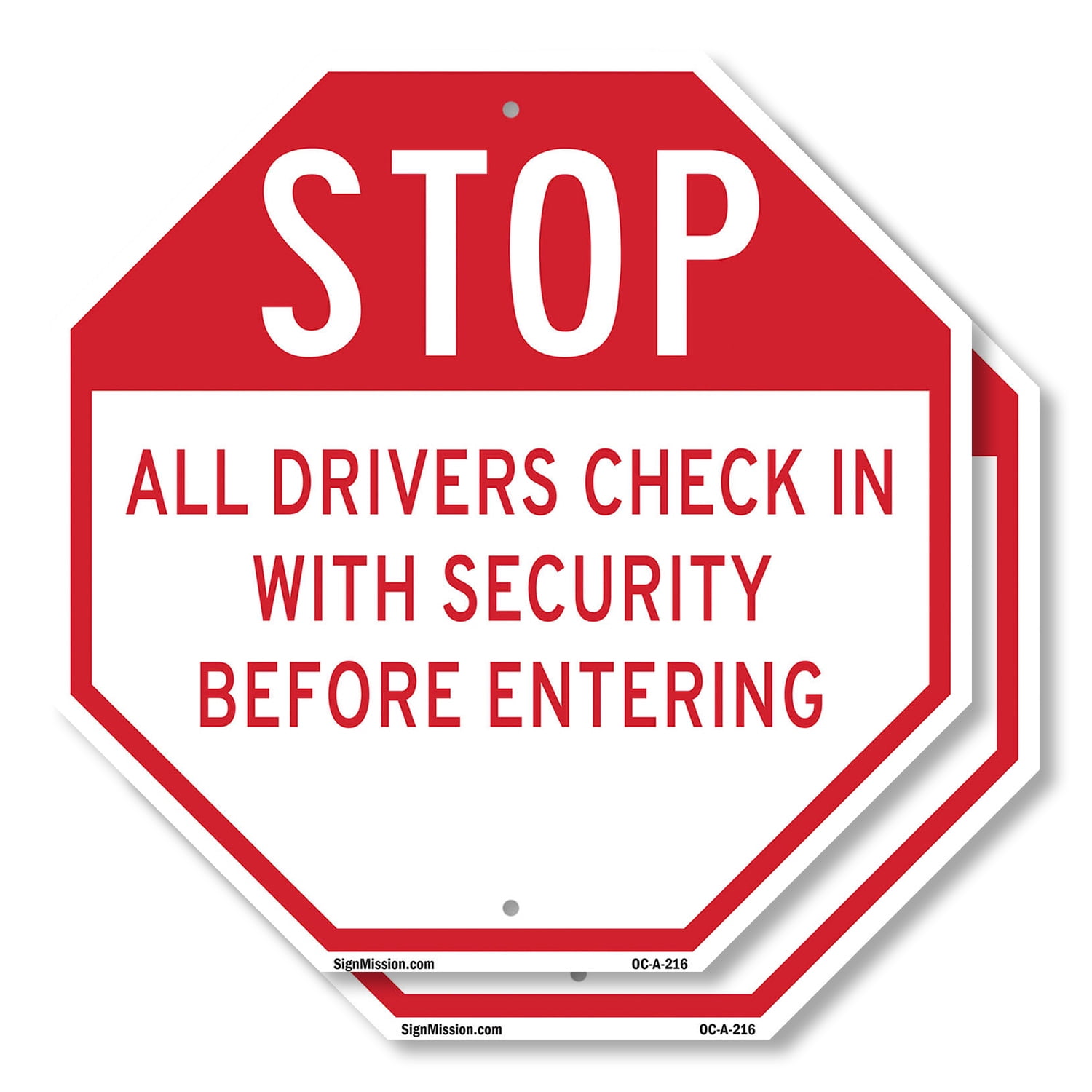 Stop All Drivers Check in With Security Before Entering (2 Pack) 10 ...