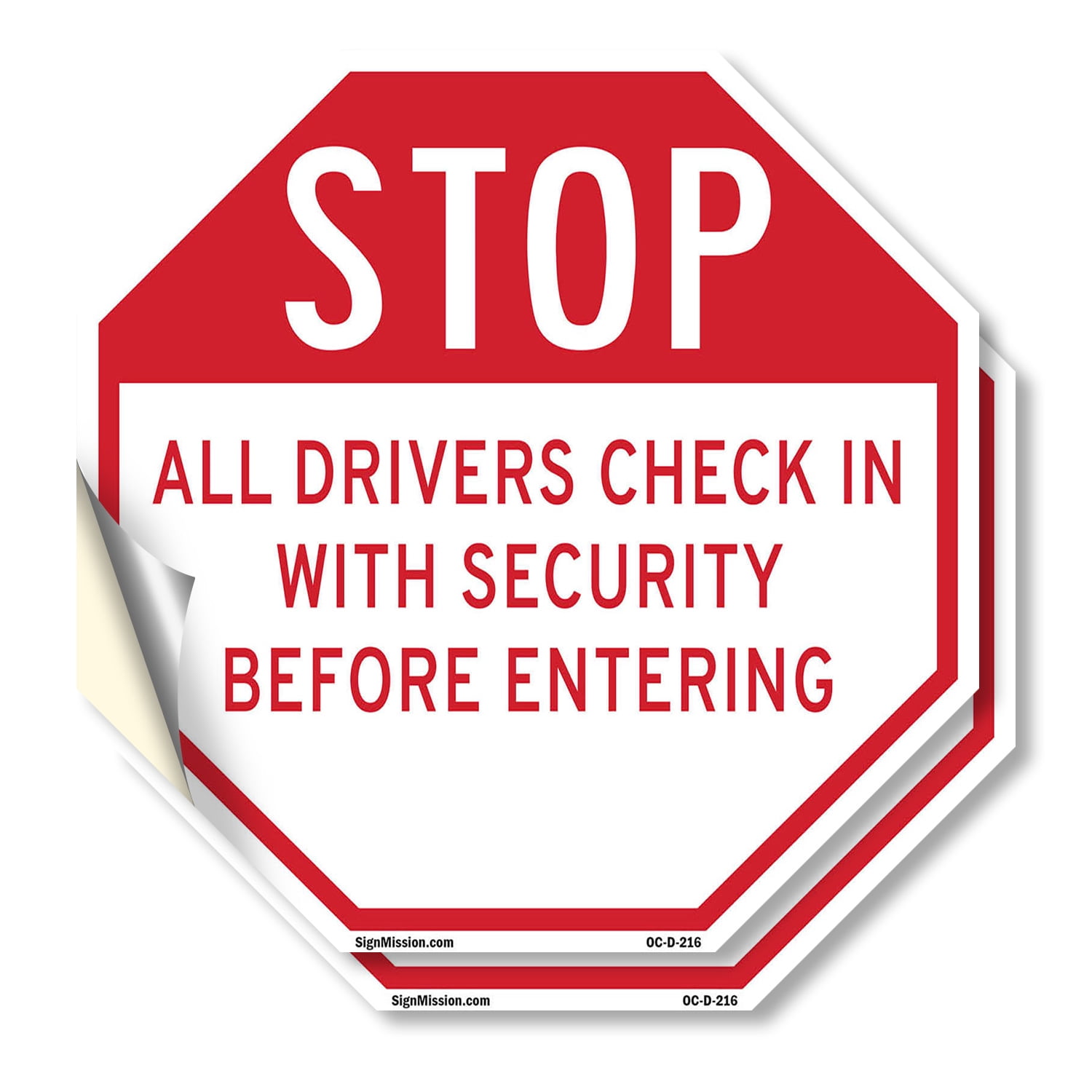 Stop All Drivers Check in With Security Before Entering (2 Pack) 6 inch ...