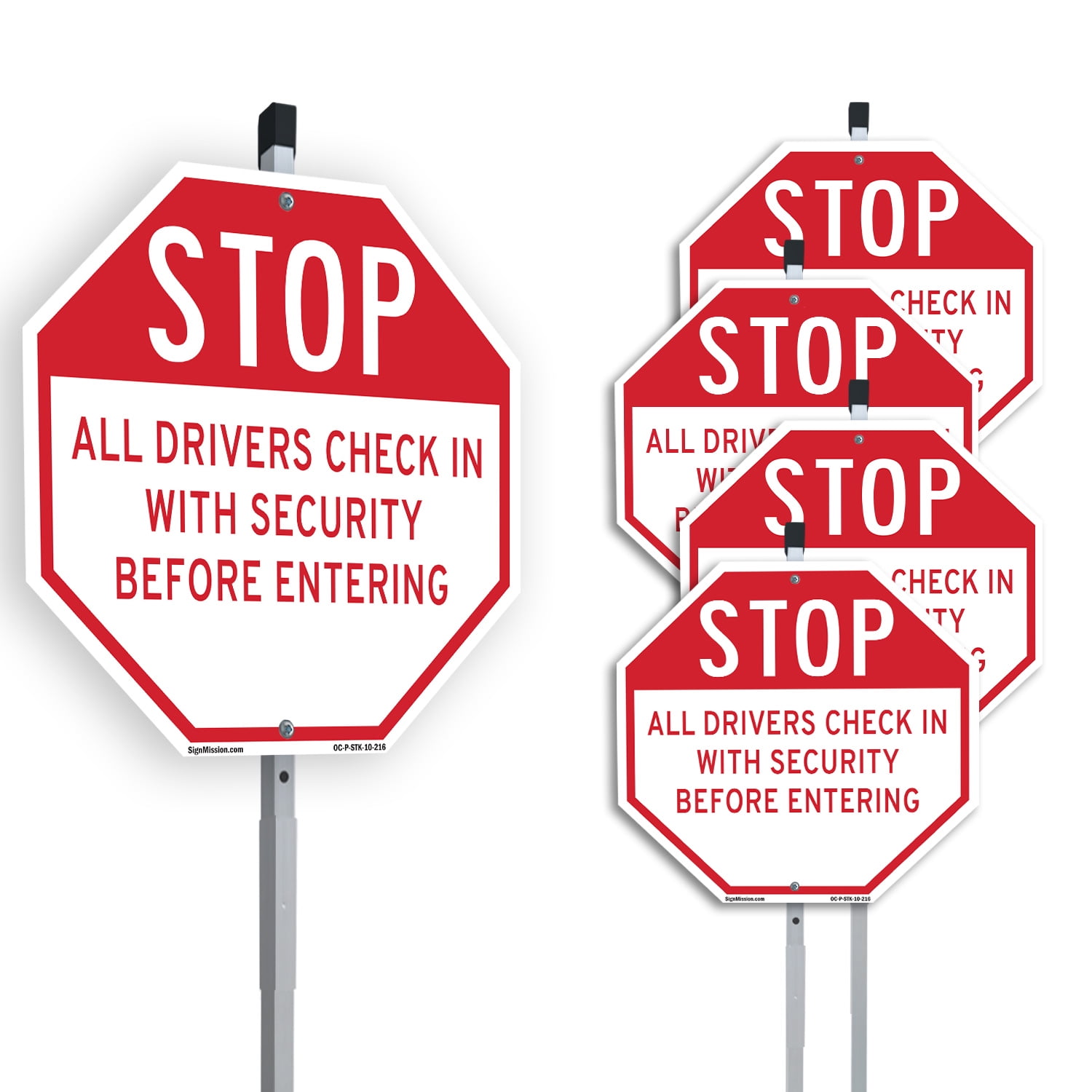 Stop All Drivers Check in With Security Before Entering (5 Pack) 10 ...