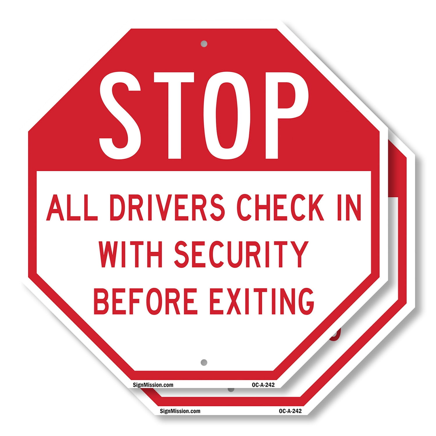 Stop All Drivers Check in With Security Before Exiting (2 Pack) 10 inch ...