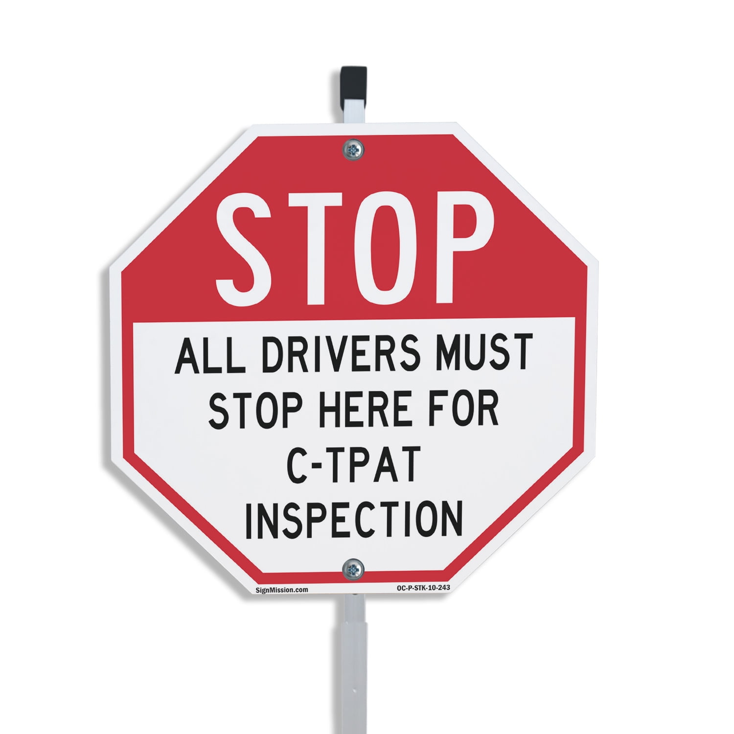 Stop All Drivers Must Stop Here For С-трат Inspection 10 inch X 10 inch ...