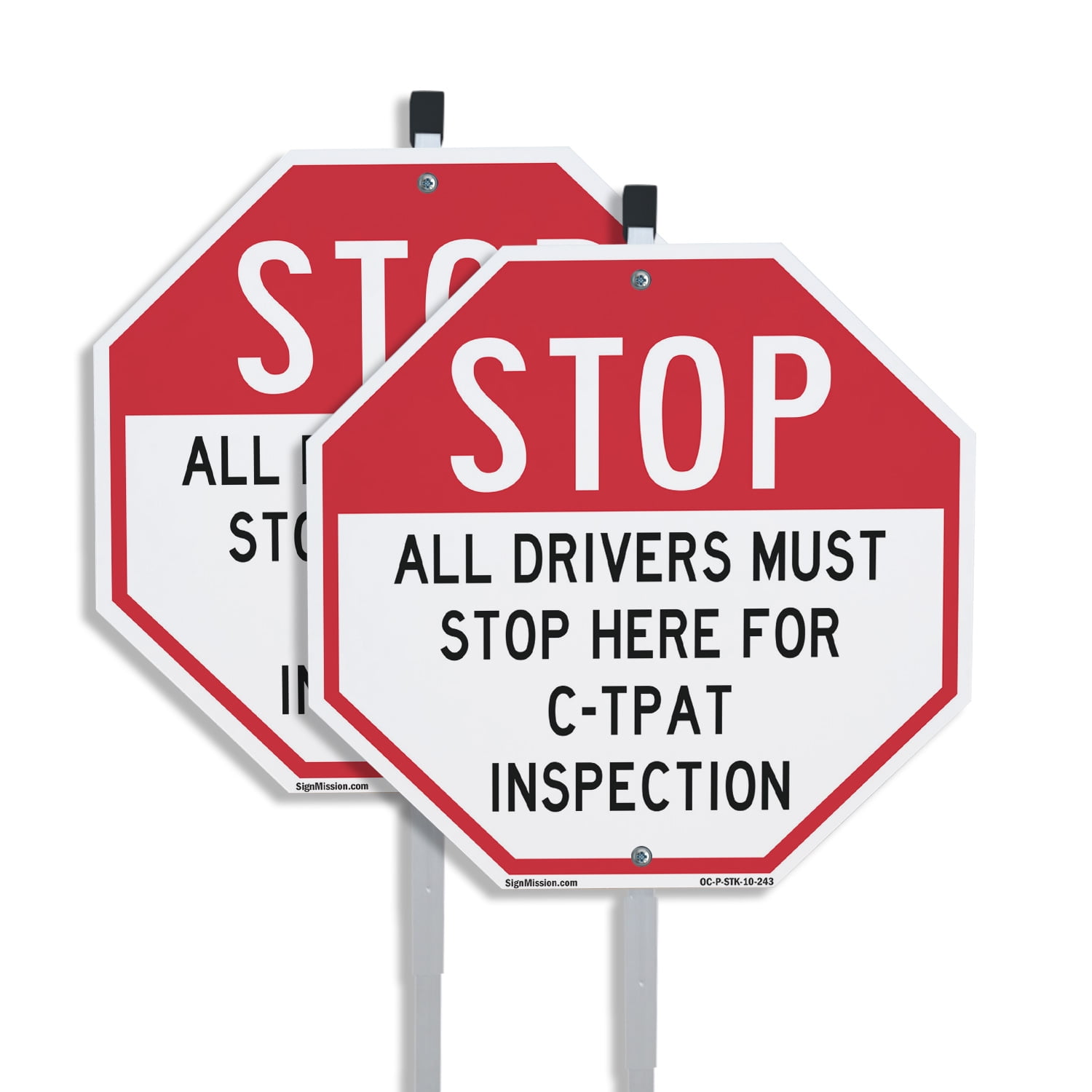 Stop All Drivers Must Stop Here For С-трат Inspection (2 Pack) 10 inch ...