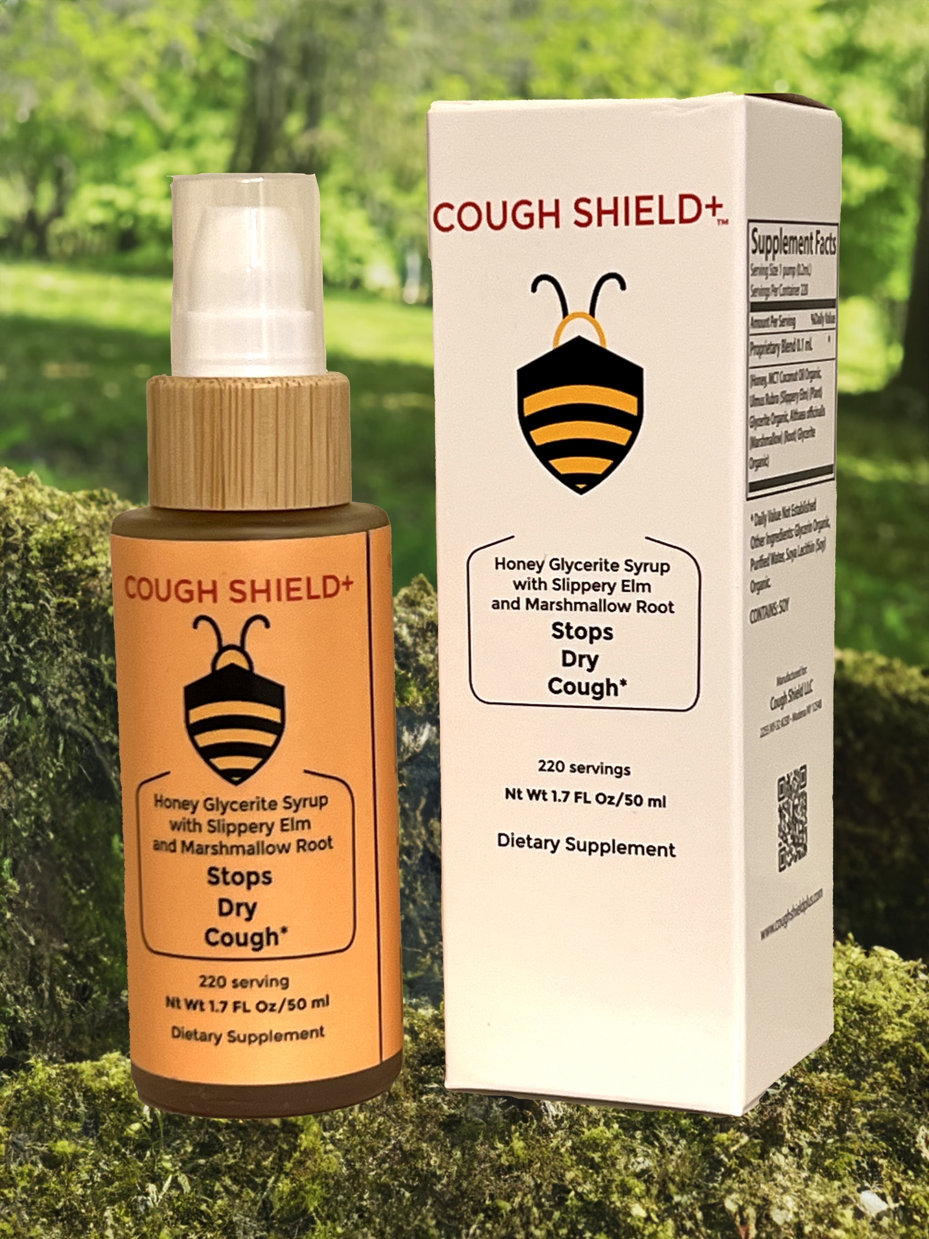 Stop Dry Cough! Cough Shield+ 220 Doses 100% Natural Honey Syrup with ...