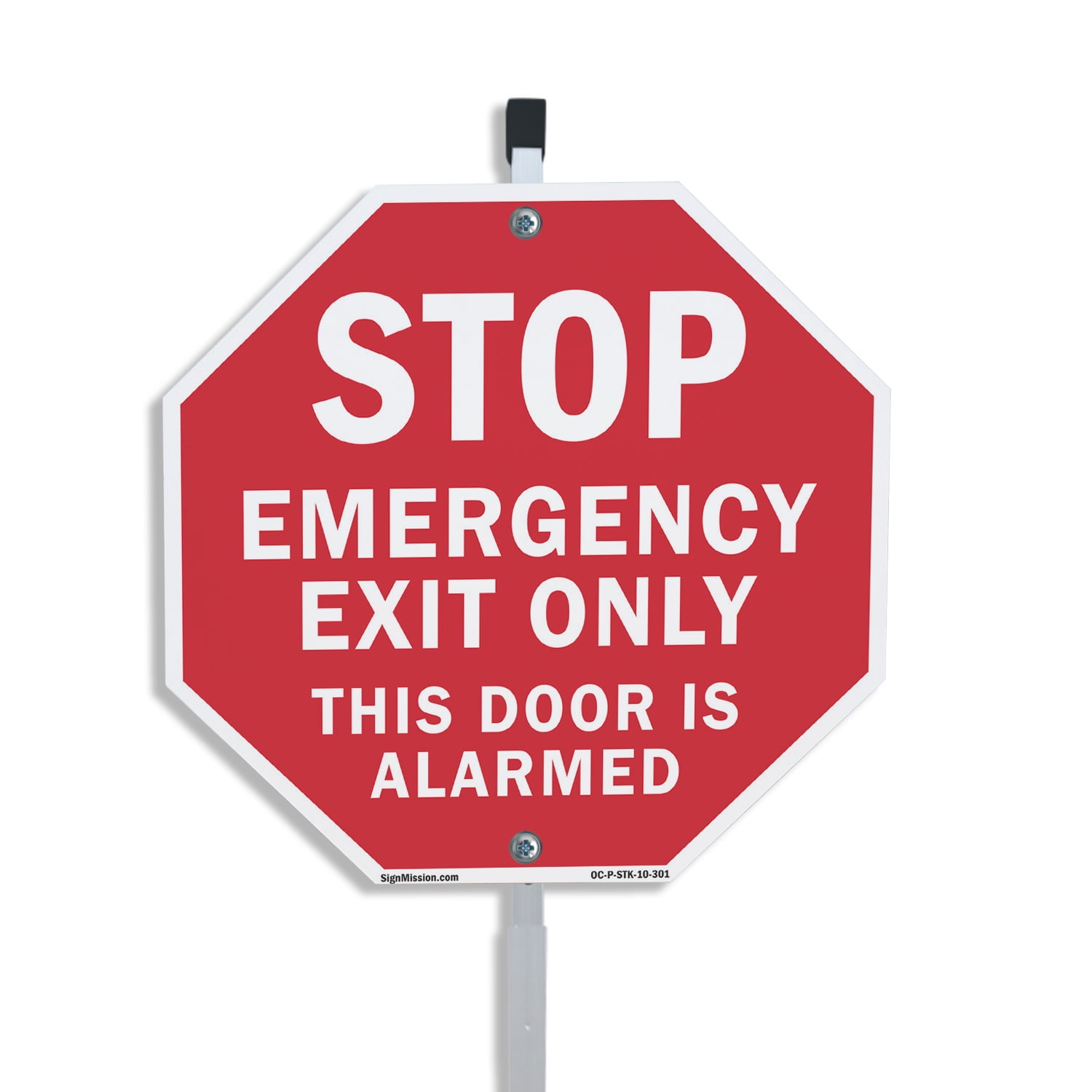 Stop Emergency Exit Only This Door Is Alarmed 10 inch X 10 inch Octagon ...