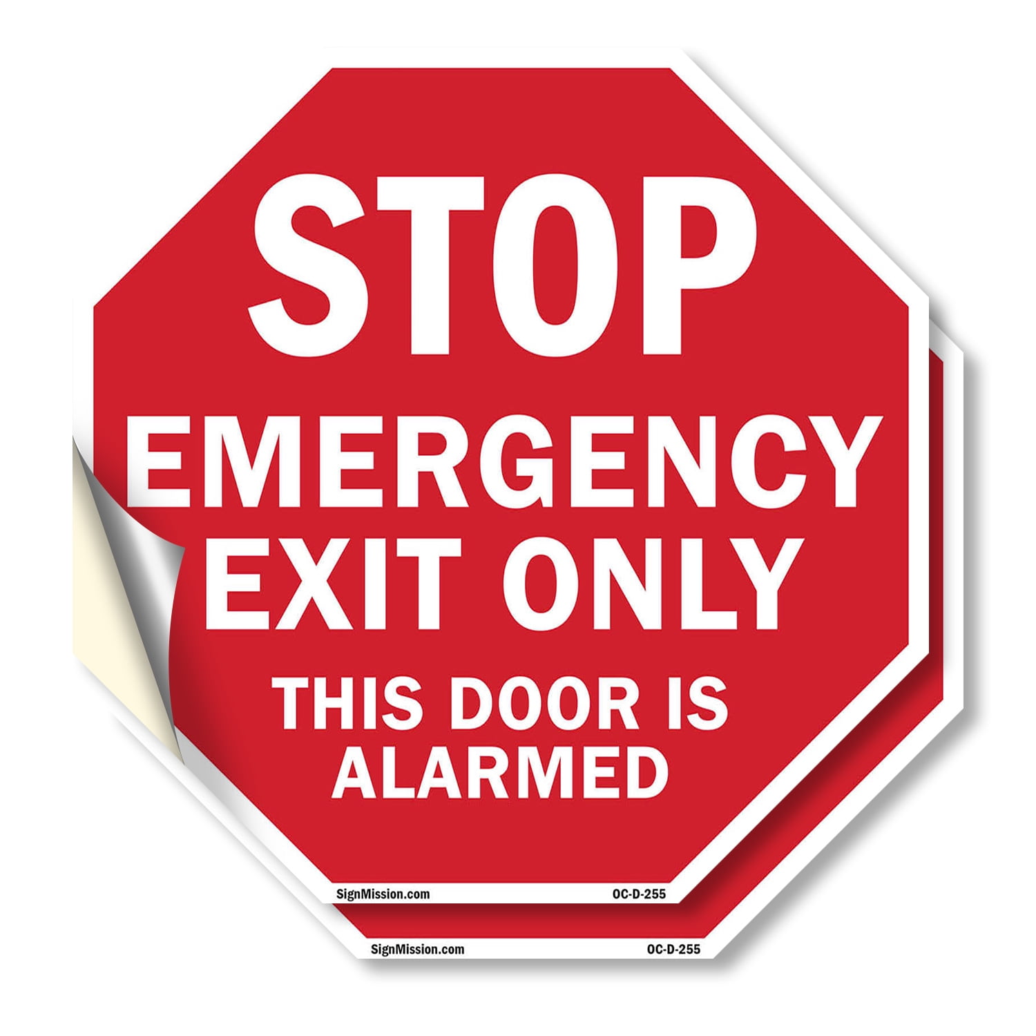 Stop Emergency Exit Only This Door Is Alarmed (2 Pack) 10 inch X 10 ...