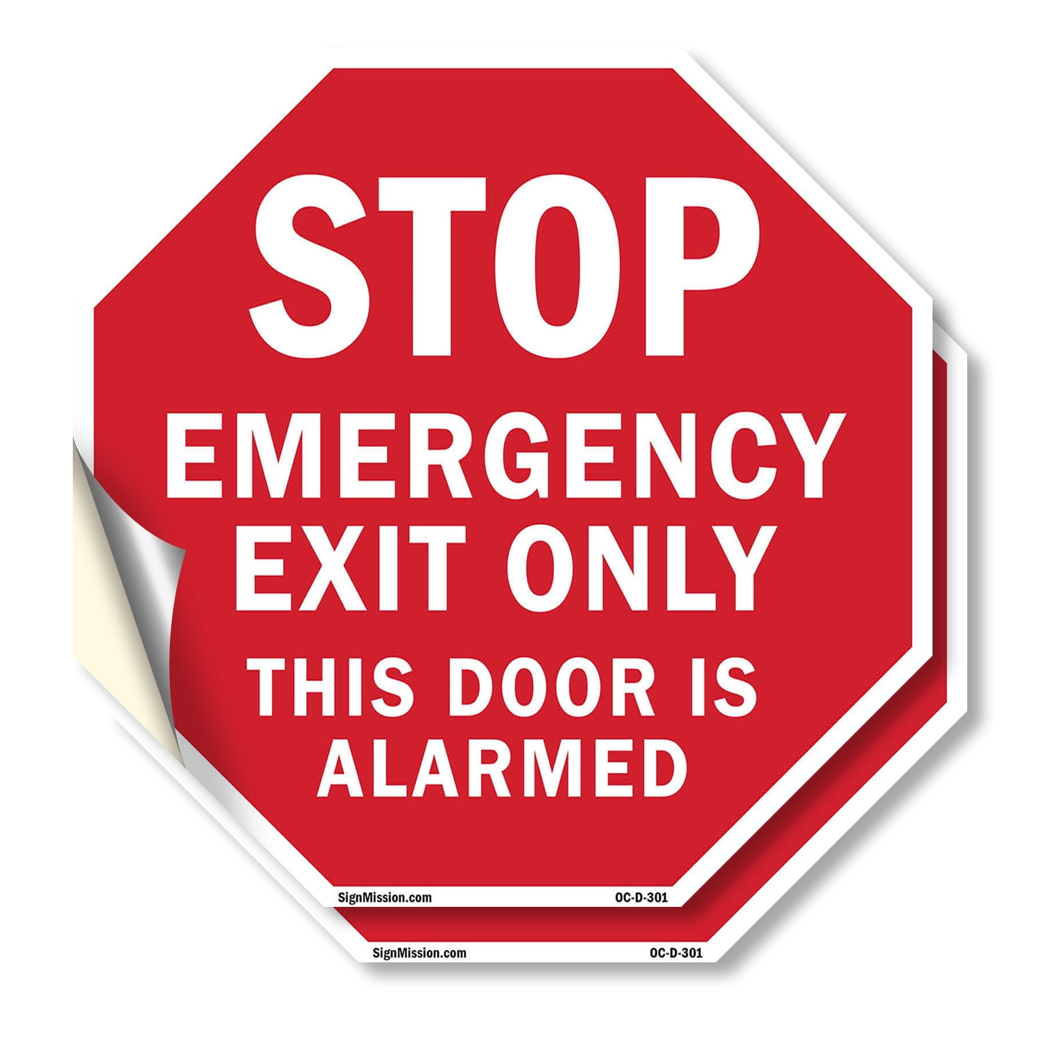 Stop Emergency Exit Only This Door Is Alarmed (2 Pack) 4 inch X 4 inch ...