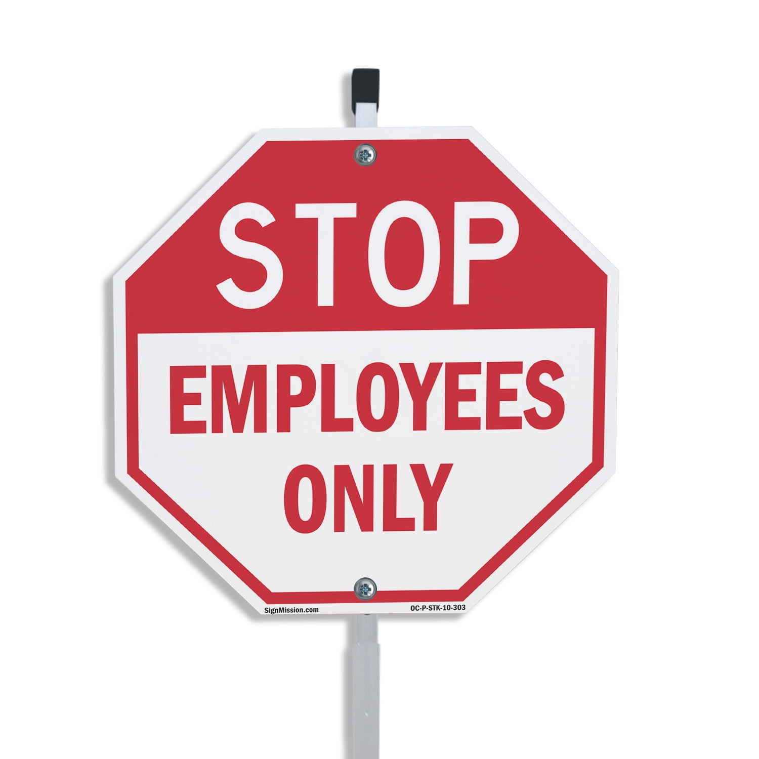 Stop Employees Only 10 inch X 10 inch Octagon Plastic Sign with ...