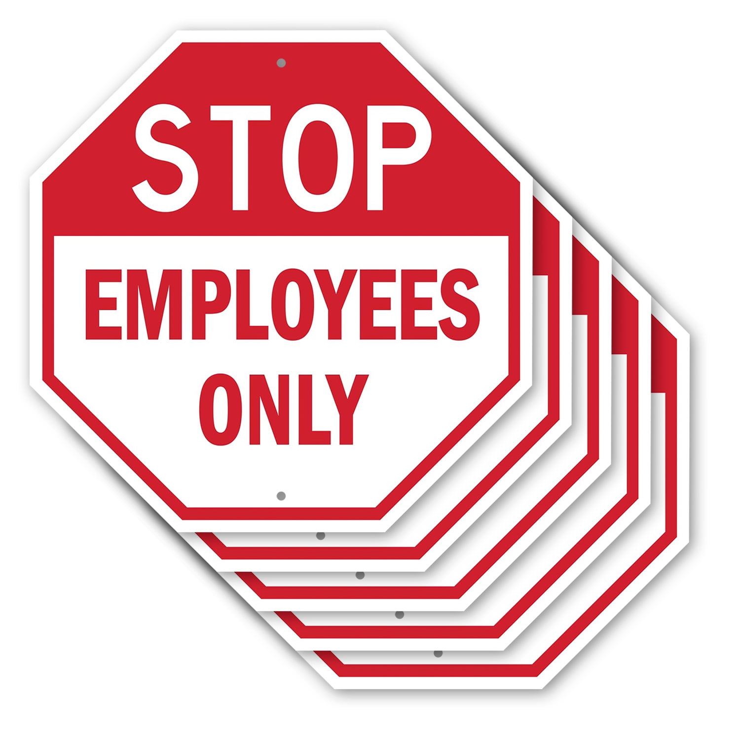 Stop Employees Only (5 Pack) 10 inch X 10 inch Octagon Rust Free ...