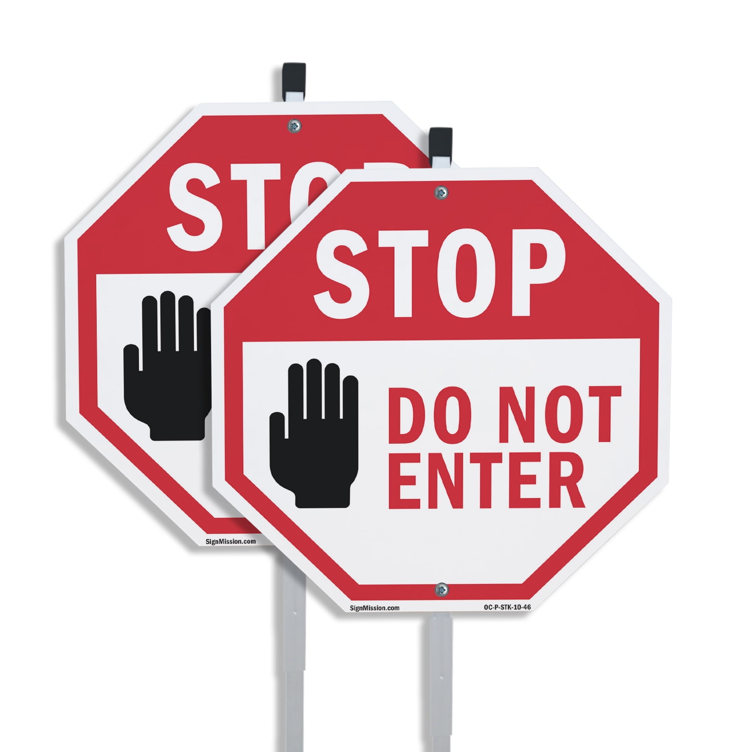 Stop Do Not Enter (2 Pack) 10 inch X 10 inch Octagon Plastic Signs with ...