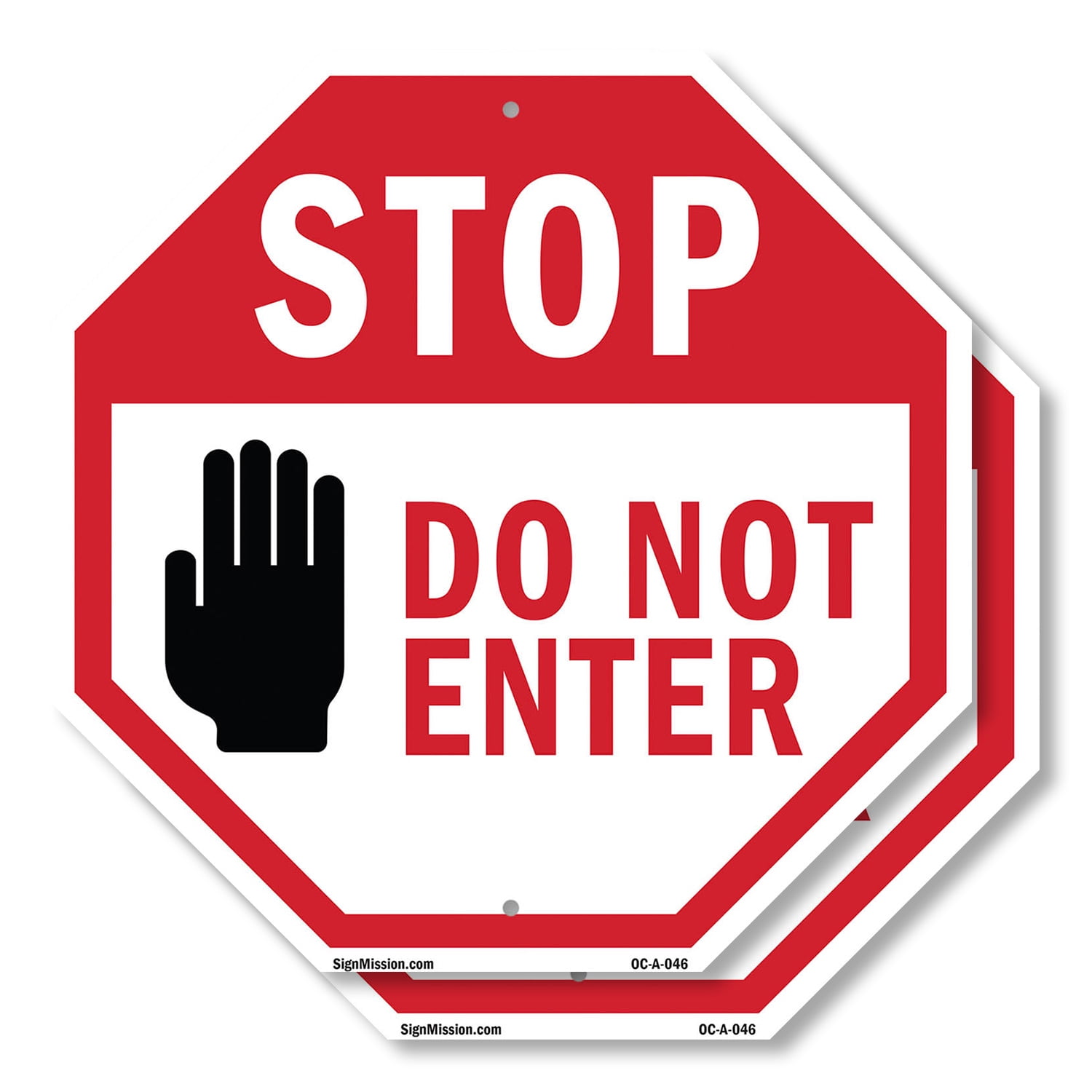 Stop Do Not Enter (2 Pack) 6 inch X 6 inch Octagon Plastic Sign Weather ...