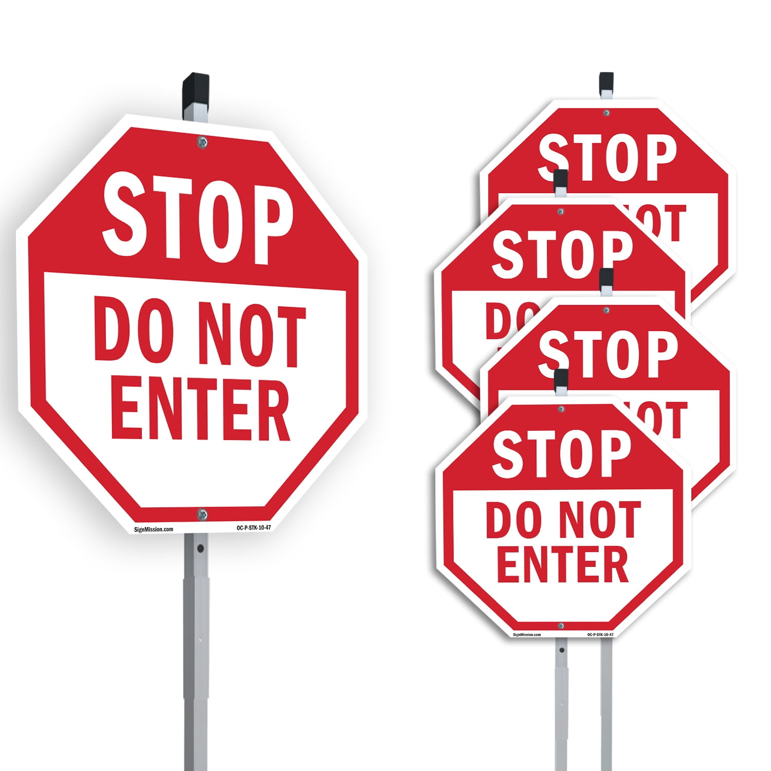 Stop Do Not Enter (5 Pack) 10 inch X 10 inch Octagon Plastic Signs with ...