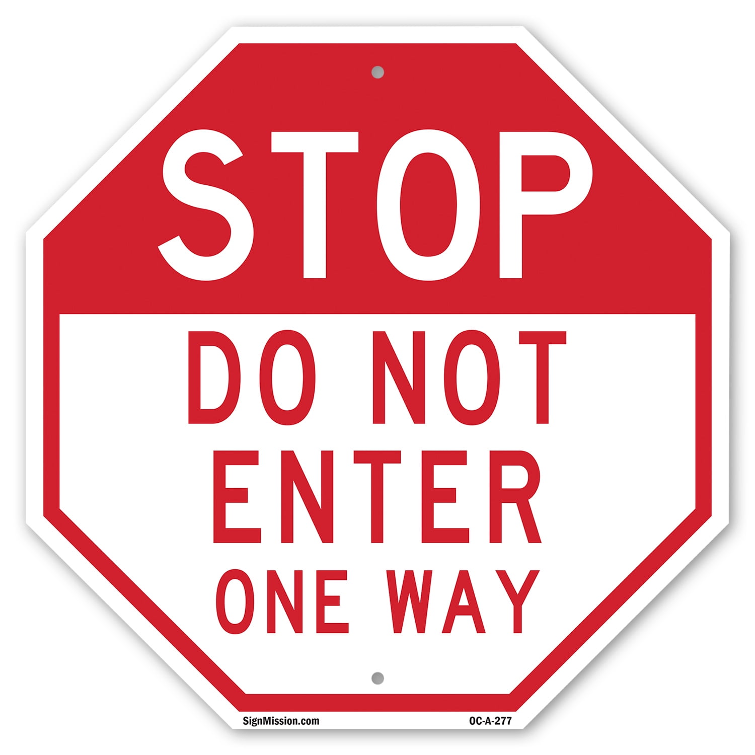 Stop Do Not Enter One Way 10 inch X 10 inch Octagon Plastic Sign ...