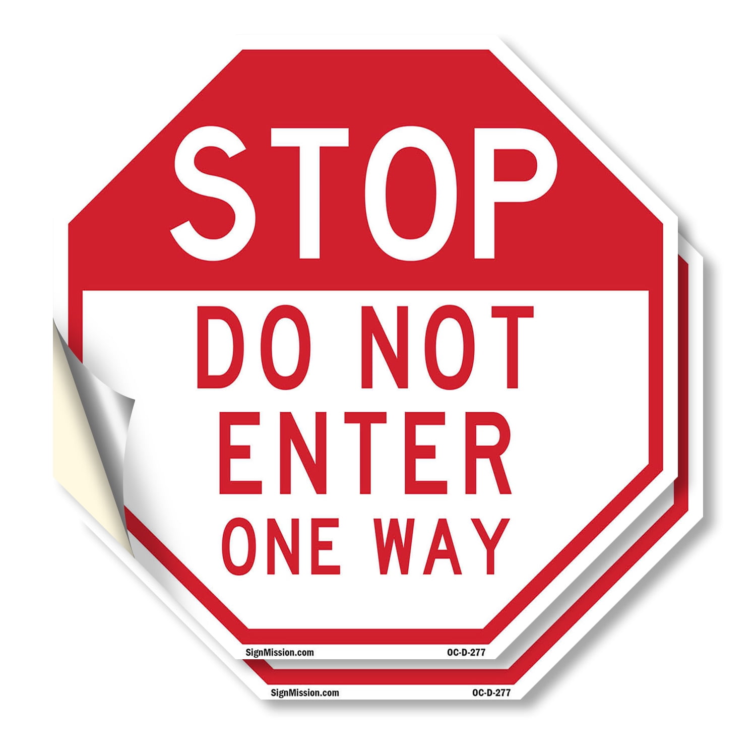 Stop Do Not Enter One Way (2 Pack) 18 inch X 18 inch Octagon Vinyl ...