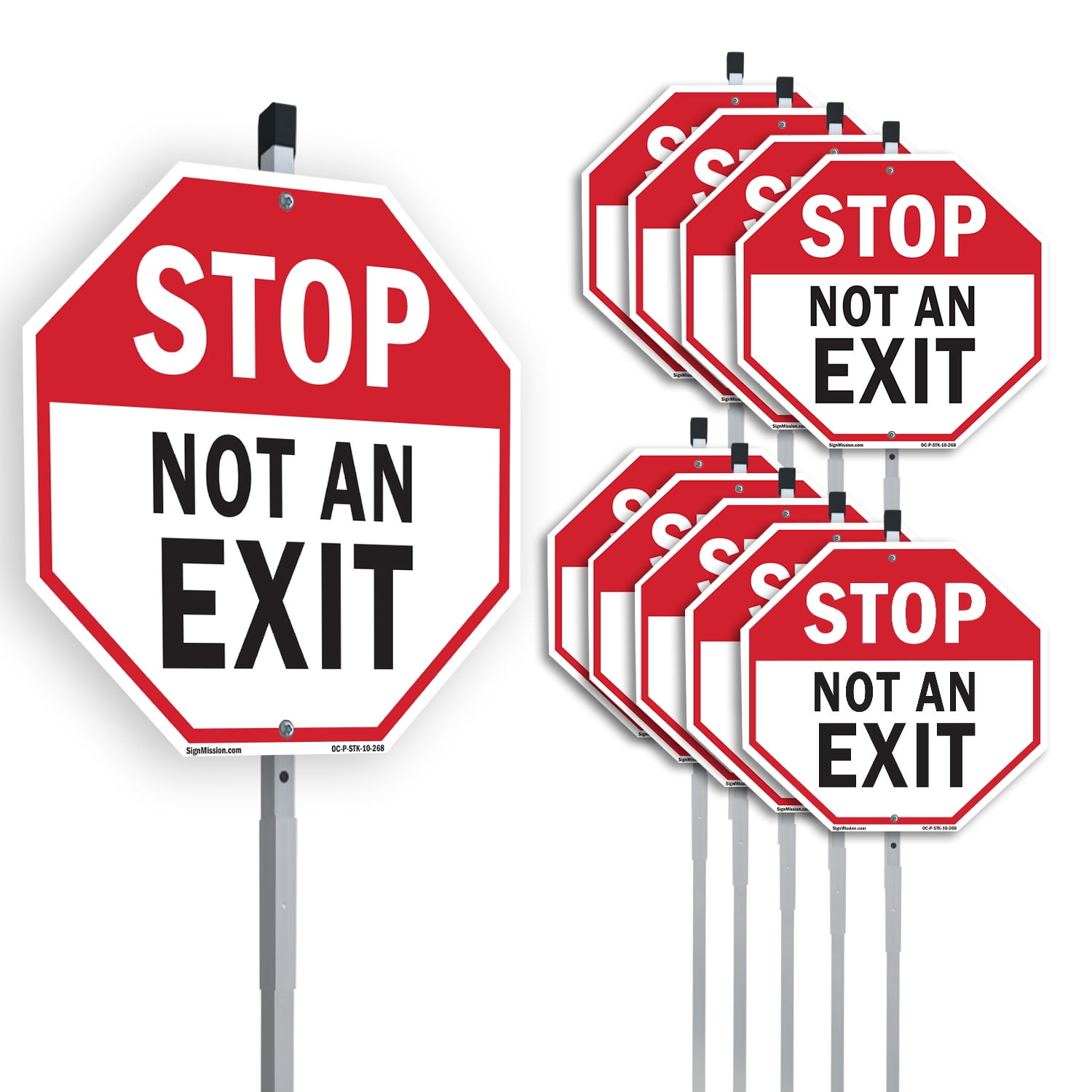 Stop Not an Exit (10 Pack) 10 inch X 10 inch Octagon Rust Free Aluminum ...