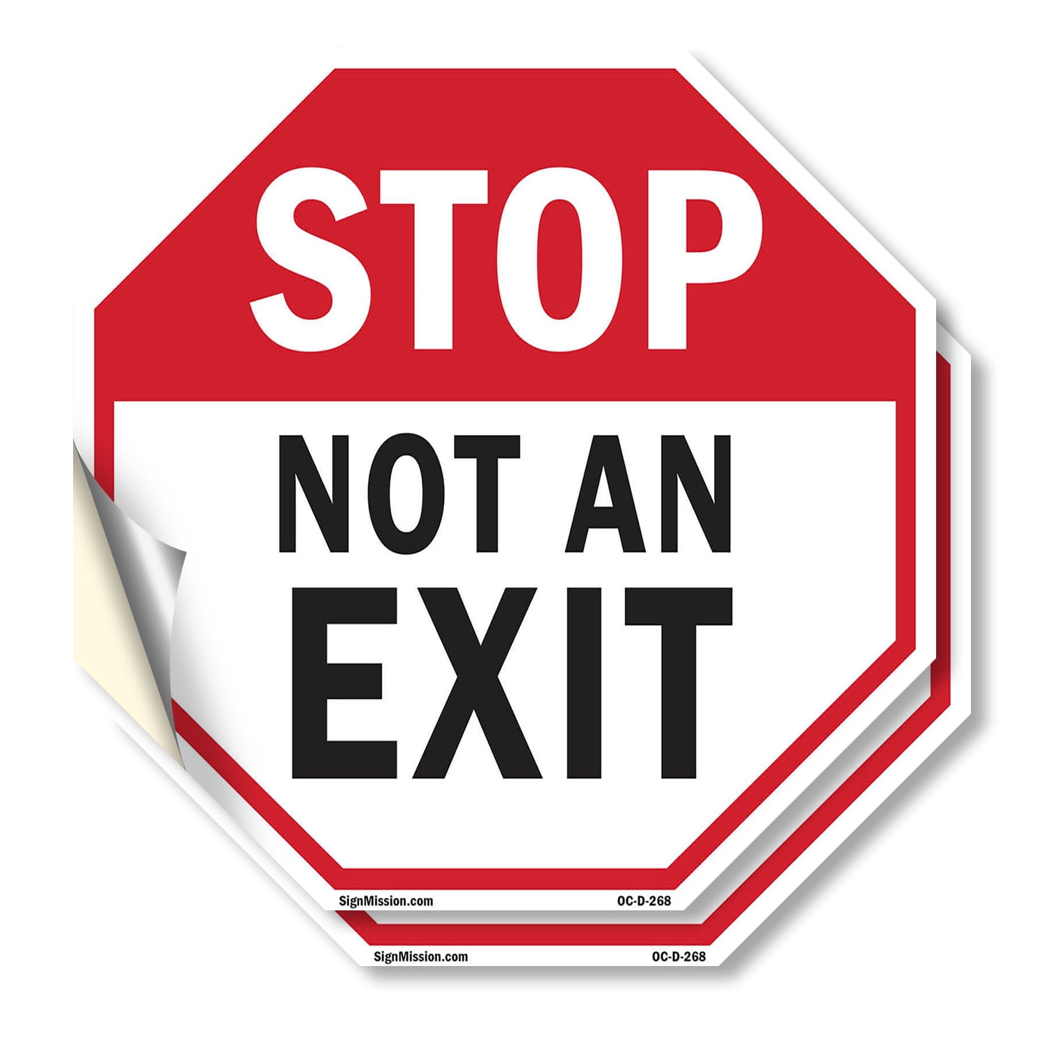 Stop Not an Exit (2 Pack) 6 inch X 6 inch Octagon Vinyl Label Decal ...