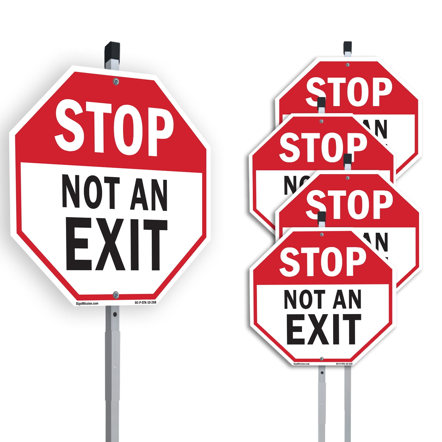 Stop Not an Exit (5 Pack) 10 inch X 10 inch Octagon Rust Free Aluminum ...