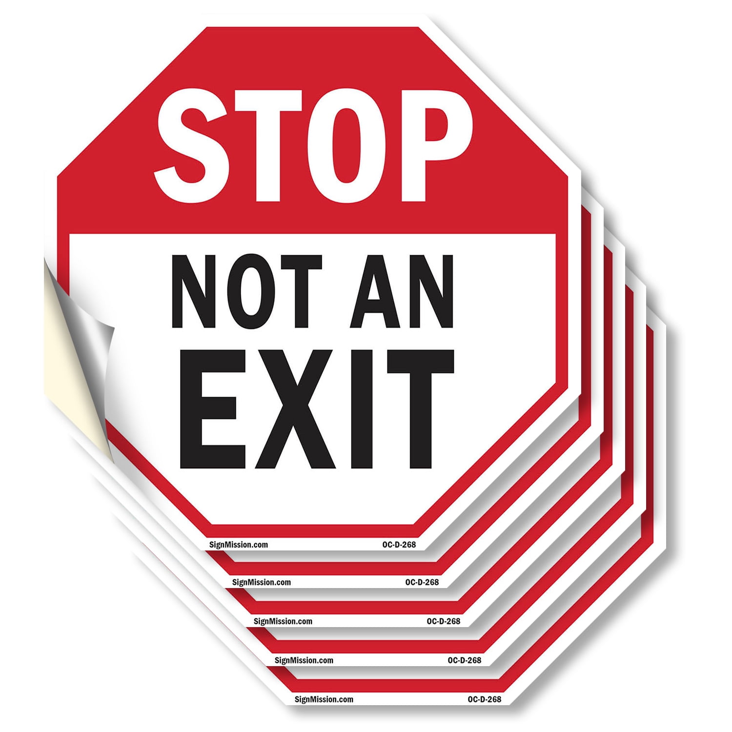 Stop Not an Exit (5 Pack) 4 inch X 4 inch Octagon Vinyl Label Decal ...