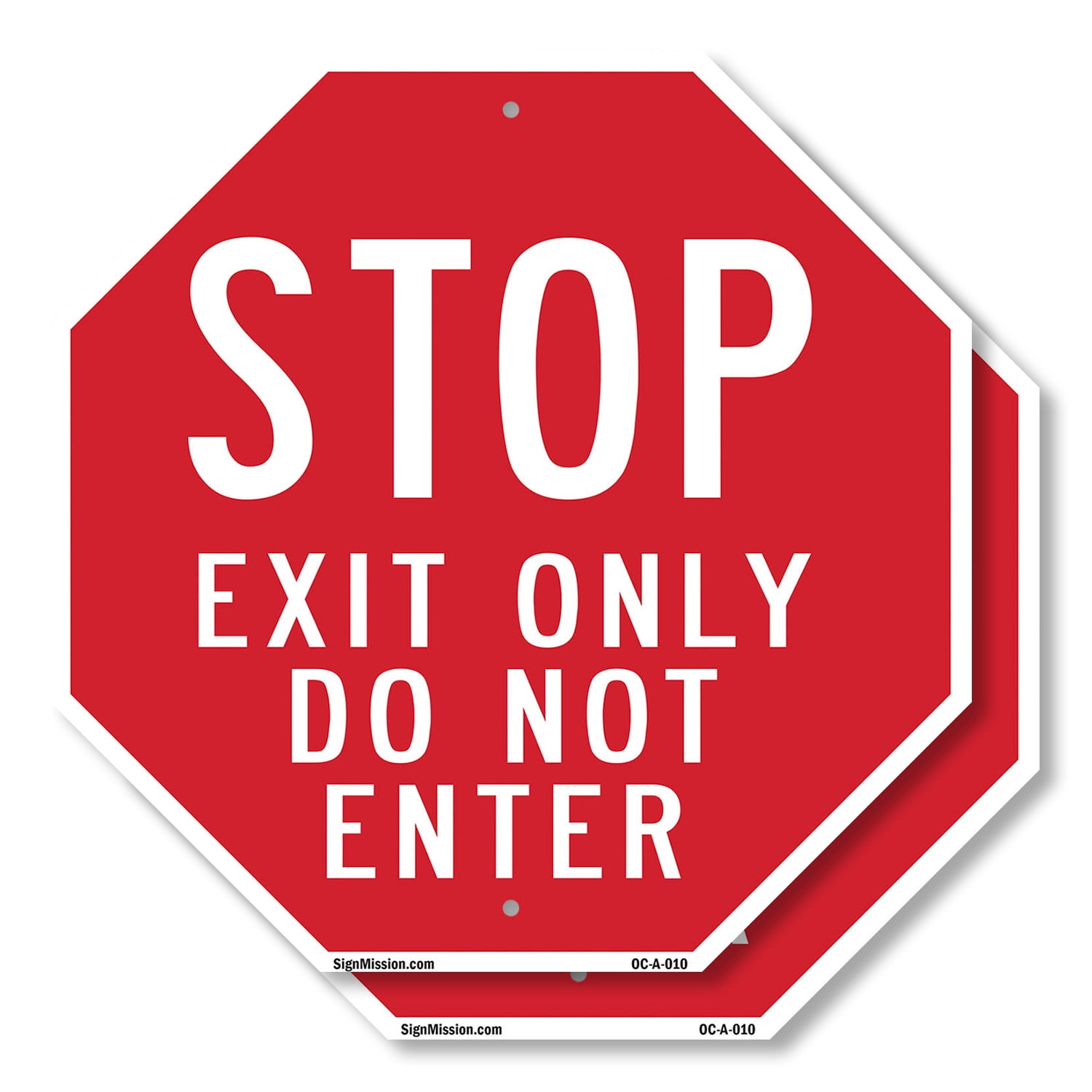 Stop Exit Only Do Not Enter (2 Pack) 18 inch X 18 inch Octagon Plastic ...