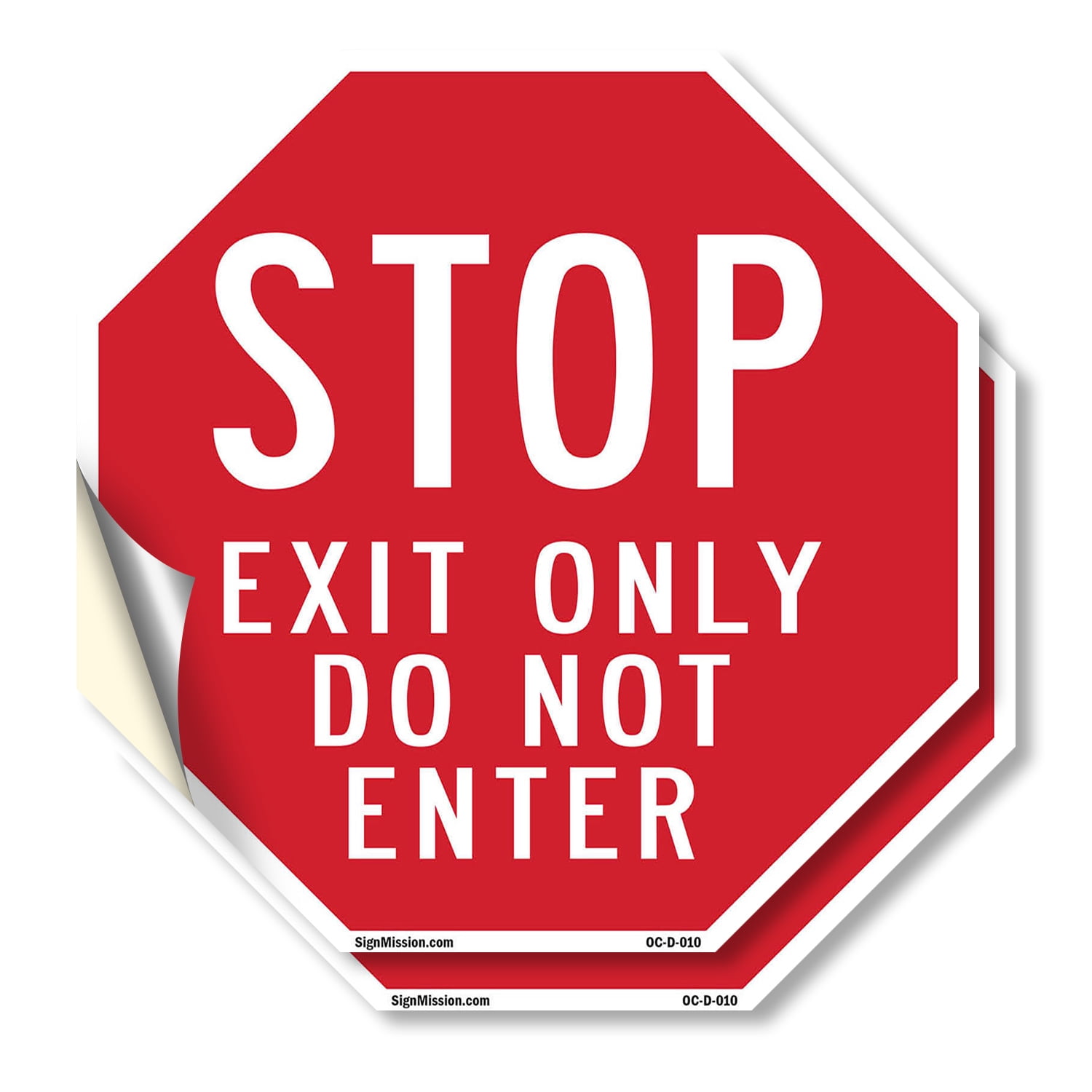 Stop Exit Only Do Not Enter (2 Pack) 18 inch X 18 inch Octagon Vinyl ...