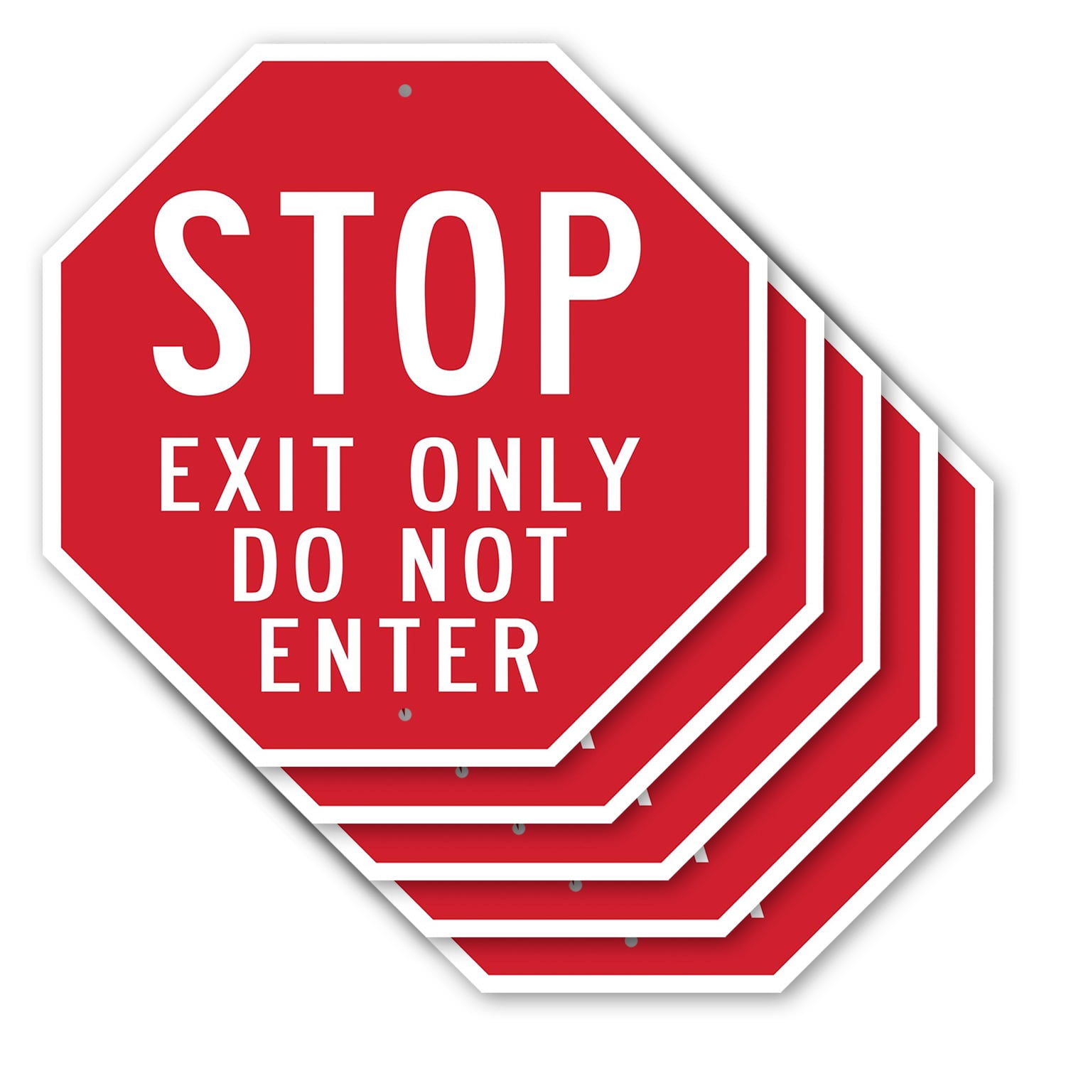 Stop Exit Only Do Not Enter (5 Pack) 10 inch X 10 inch Octagon Rust ...