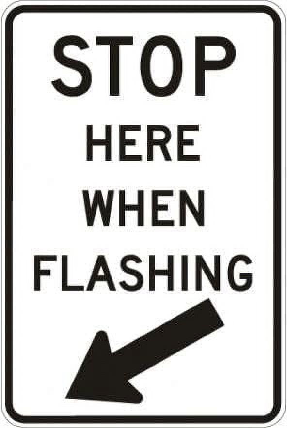Stop Here When Flashing Sign Traffic Warning Signs Metal Sign Tin Sign ...