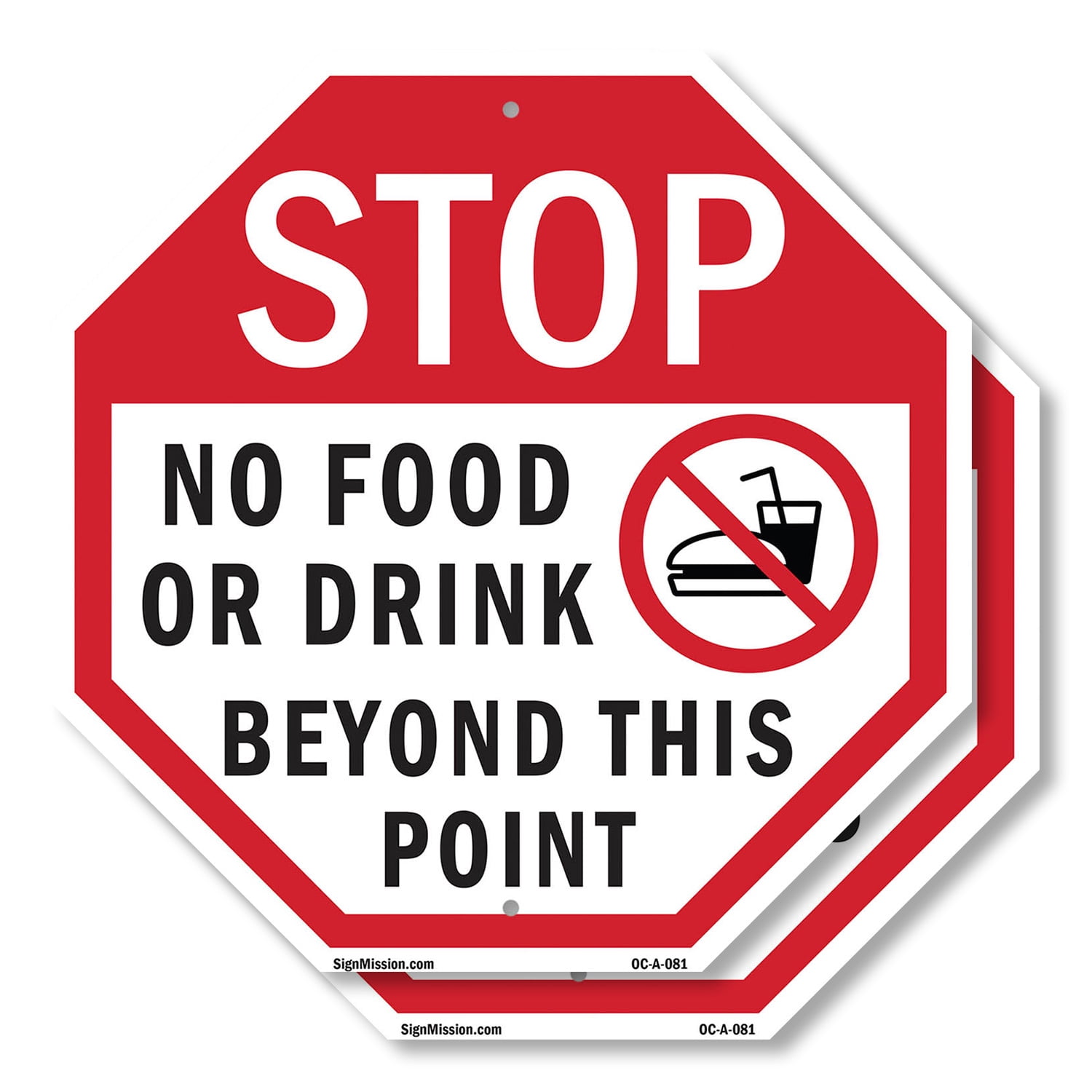 Stop No Food or Drink Beyond This Point (2 Pack) 10 inch X 10 inch ...