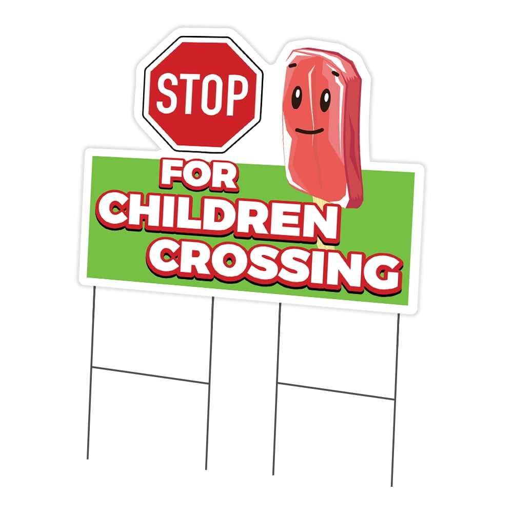 Stop For Children Crossing 24" x 36" Yard Sign & Stake | Advertise Your ...
