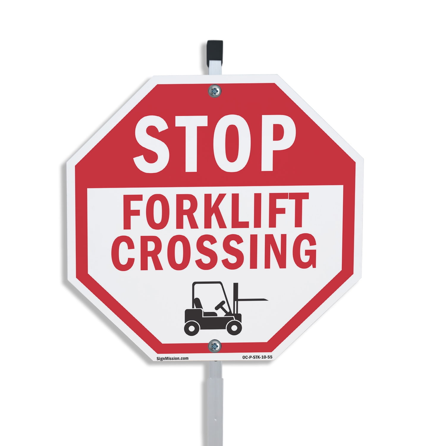 Stop Forklift Crossing 10 inch X 10 inch Octagon Plastic Sign with ...
