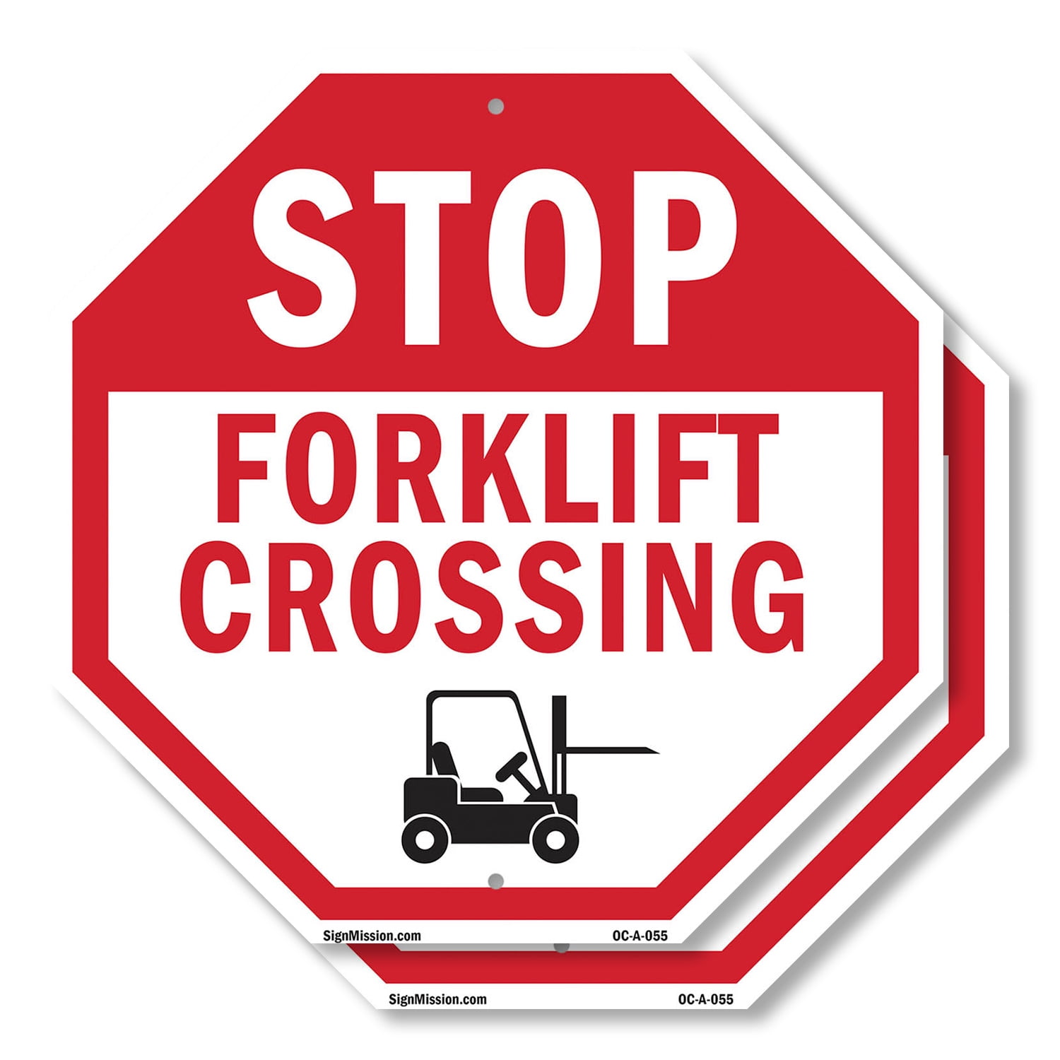 Stop Forklift Crossing (2 Pack) 10 inch X 10 inch Octagon Rust Free ...