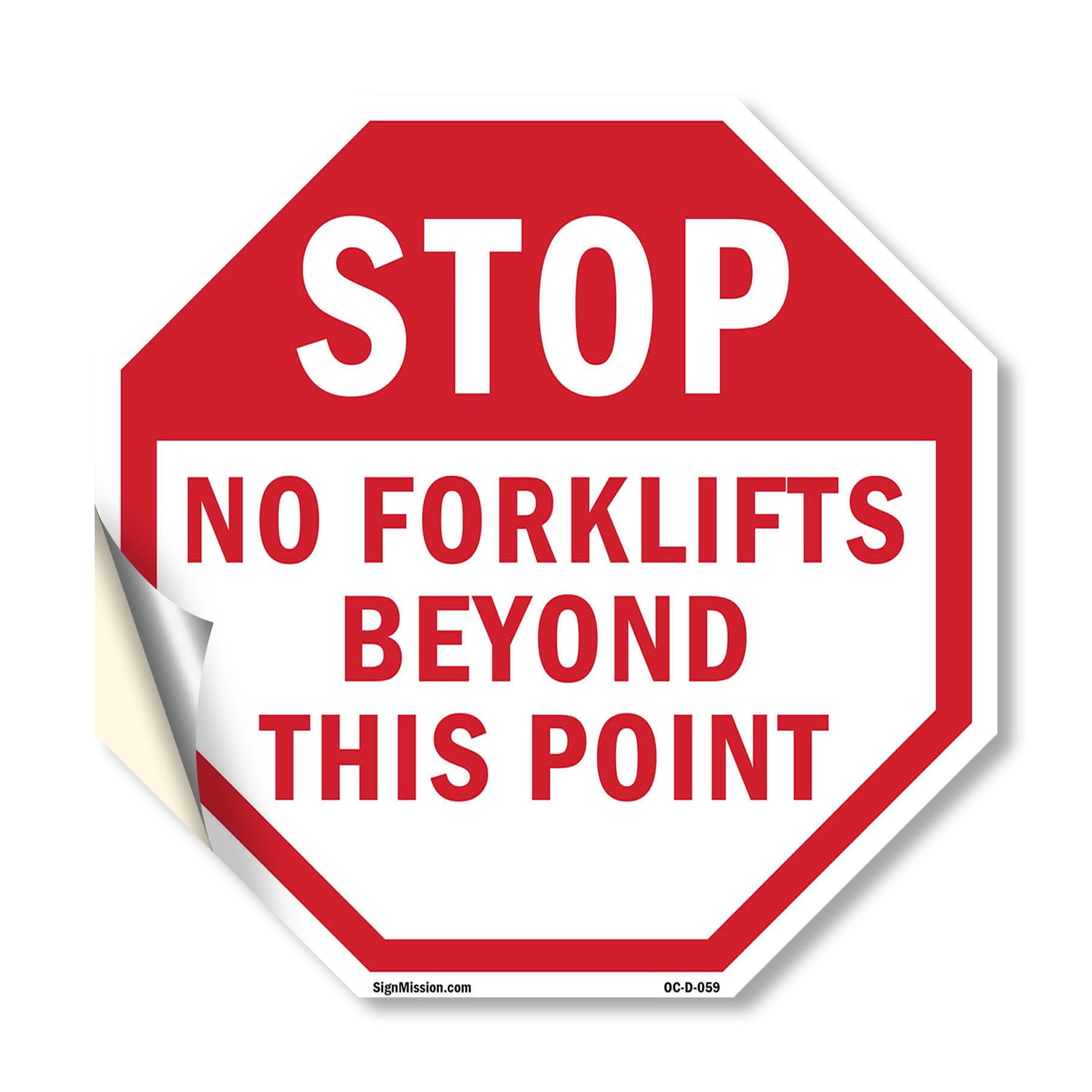 Stop No Forklifts Beyond This Point 18 inch X 18 inch Octagon Vinyl ...