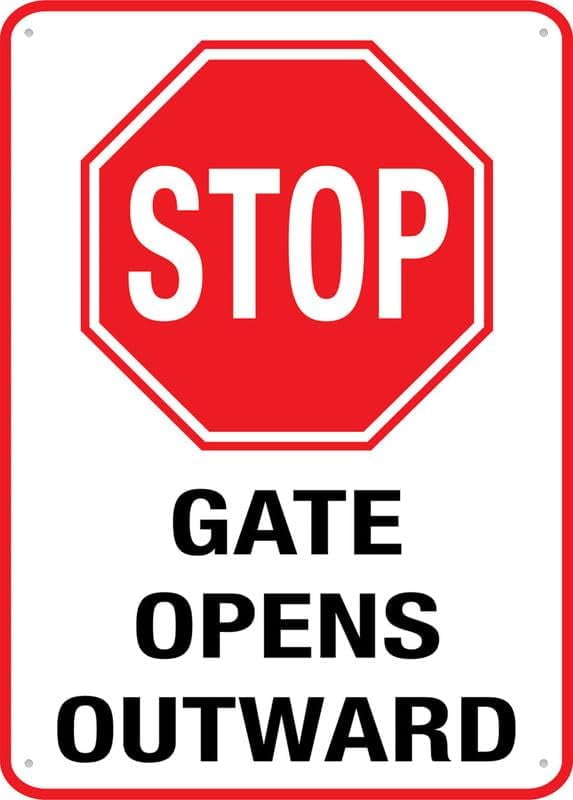 Stop Gate Opens Outward 8 X 12 Inches Rust Free Aluminum - Uv Protected ...
